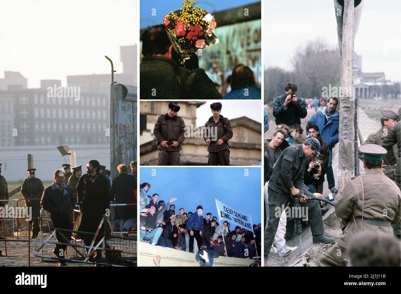 1989, der historische Fall der Berliner Mauer Stockfotografie - Alamy