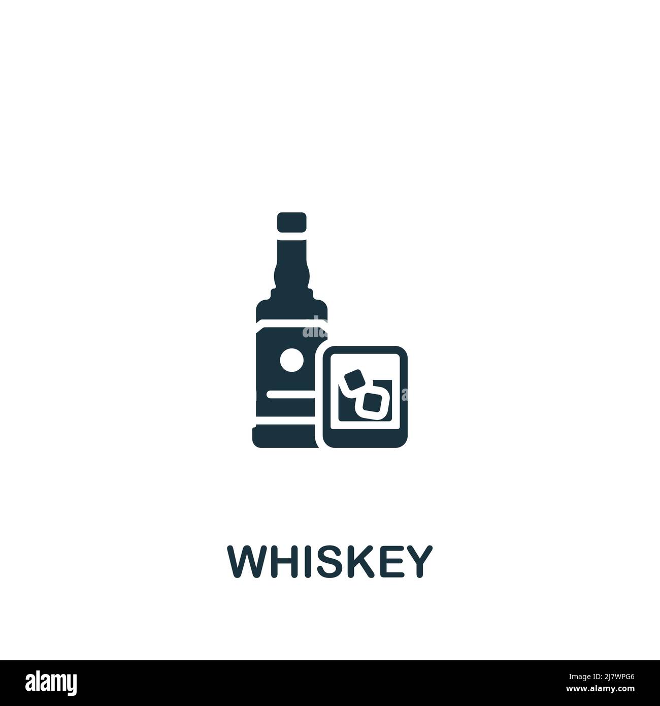 Whiskey-Symbol. Monochrom einfaches Getränke-Symbol für Vorlagen, Web ...