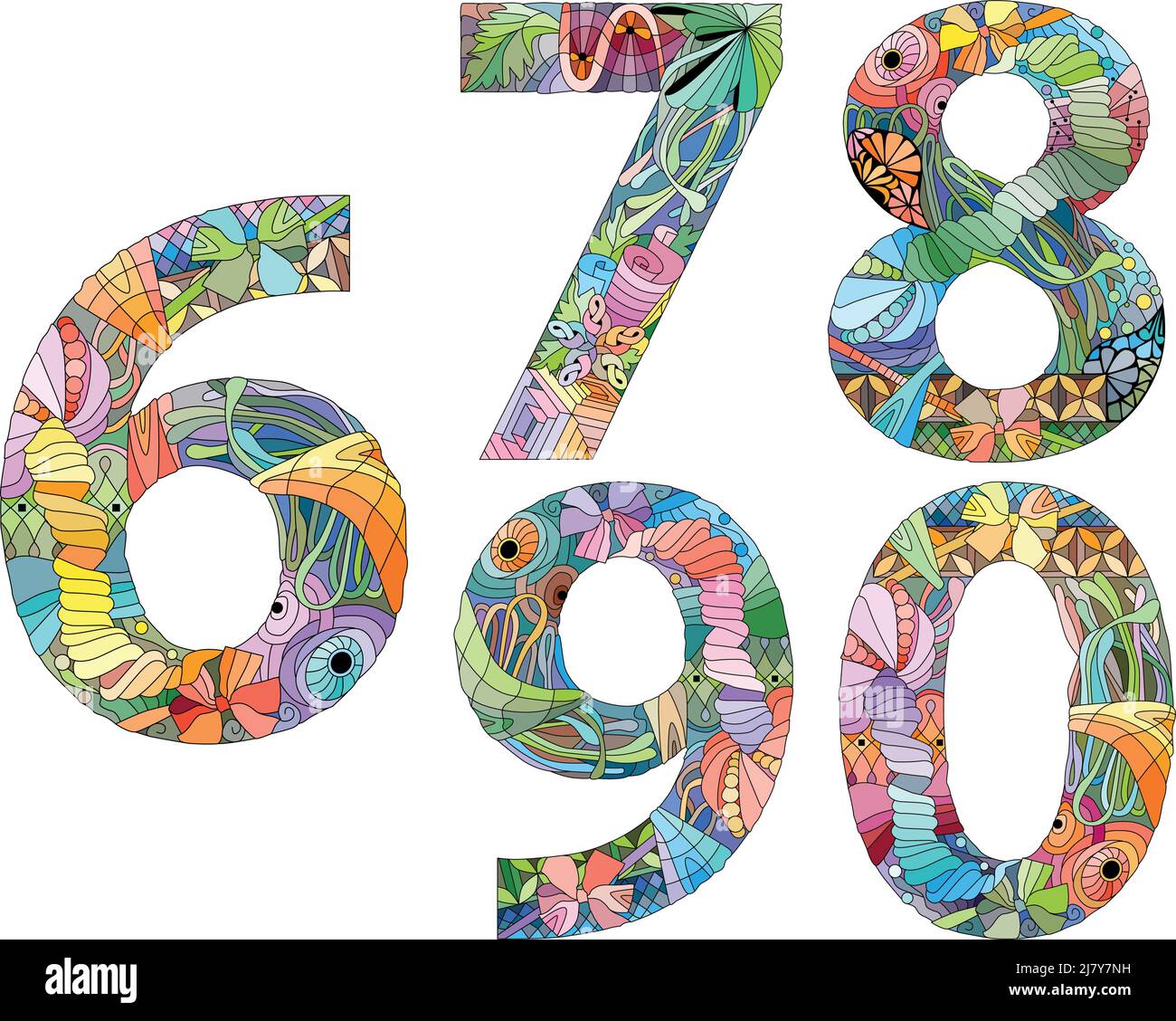 Zentangle vector vectors numbers -Fotos und -Bildmaterial in hoher ...