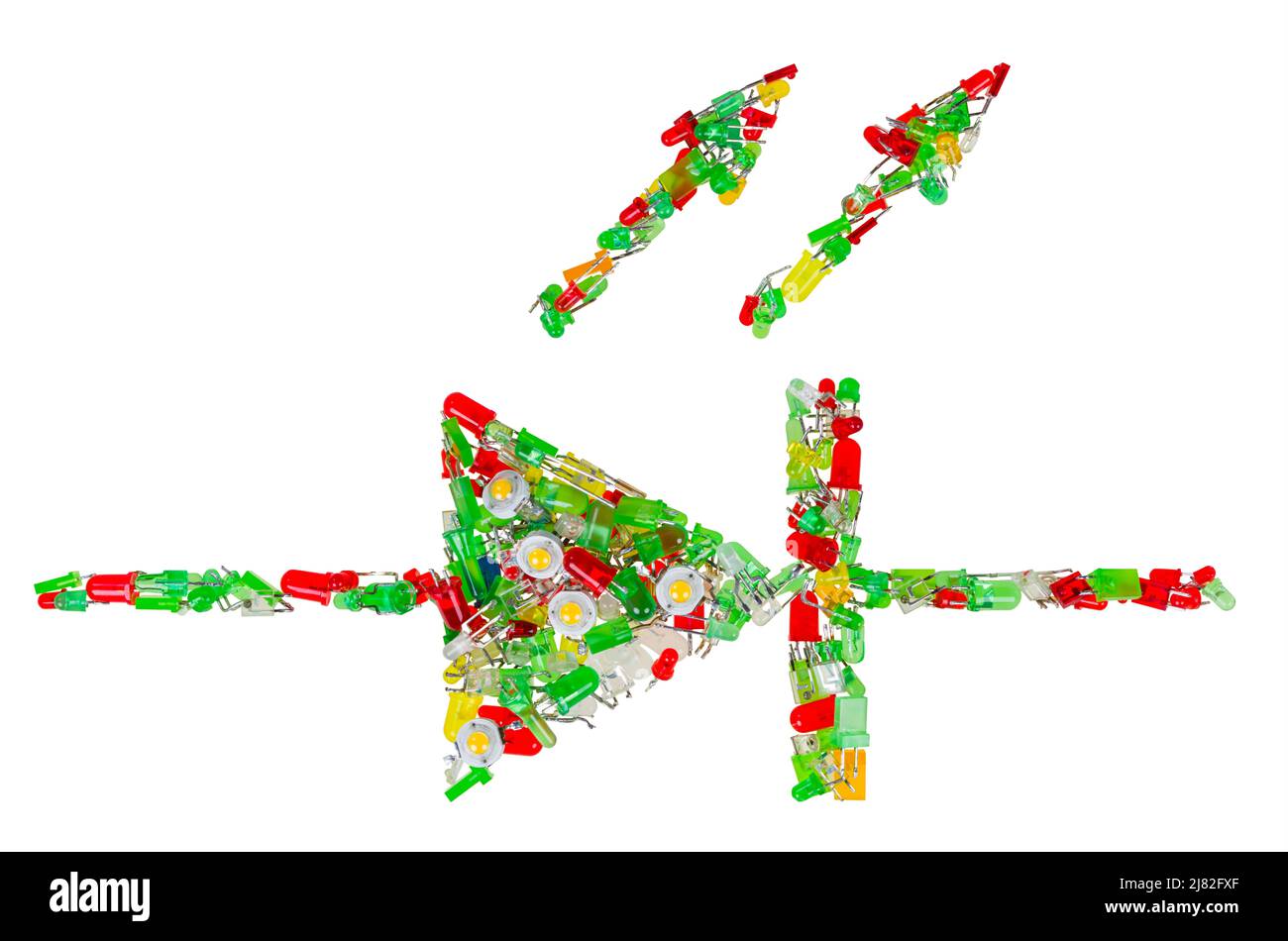 LED-Diode elektronisches Symbol zu Schaltplan isoliert auf weißem ...