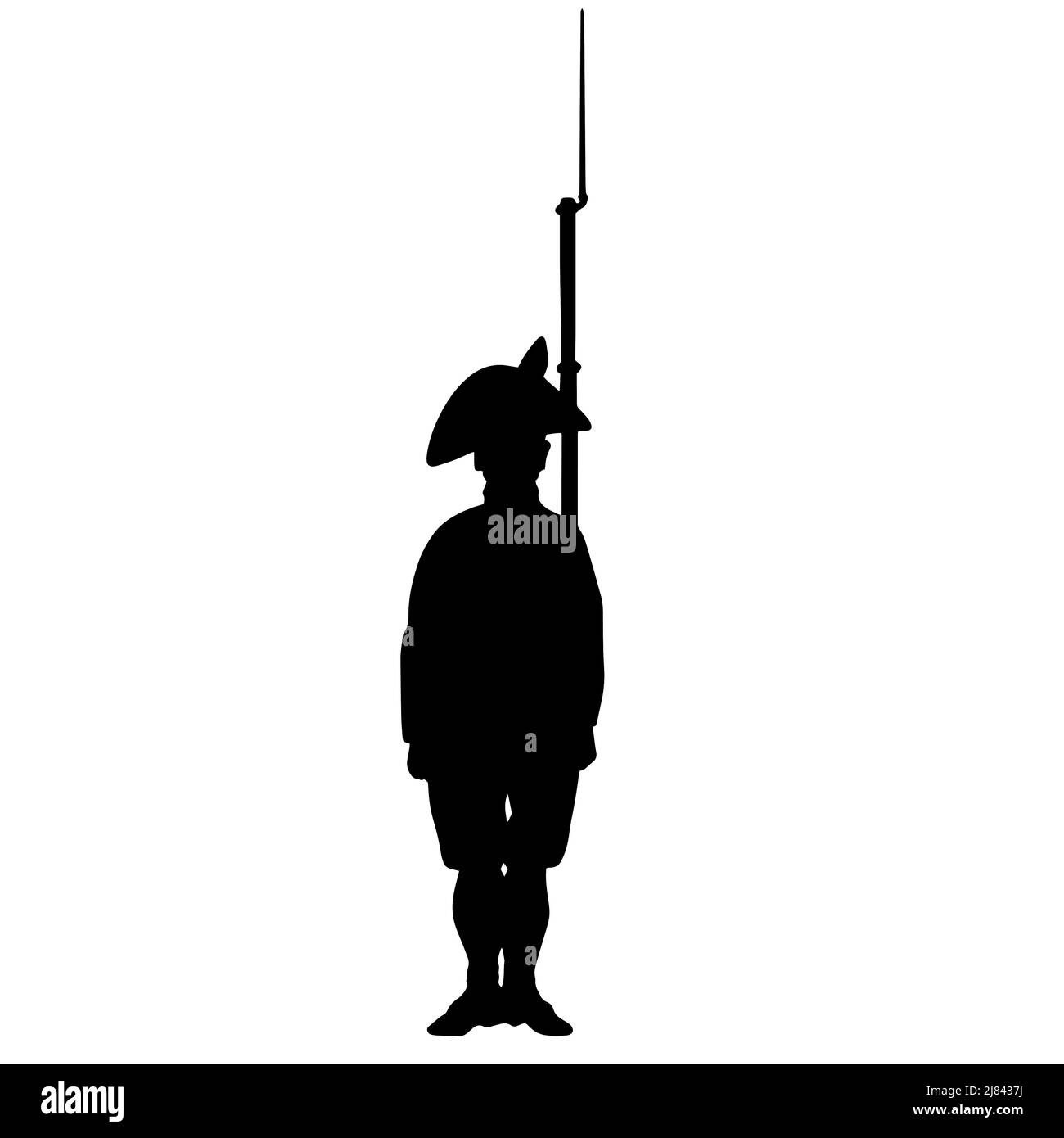 Ein Soldat der Armee Napoleons. Ein Grenadier mit einer Waffe ...