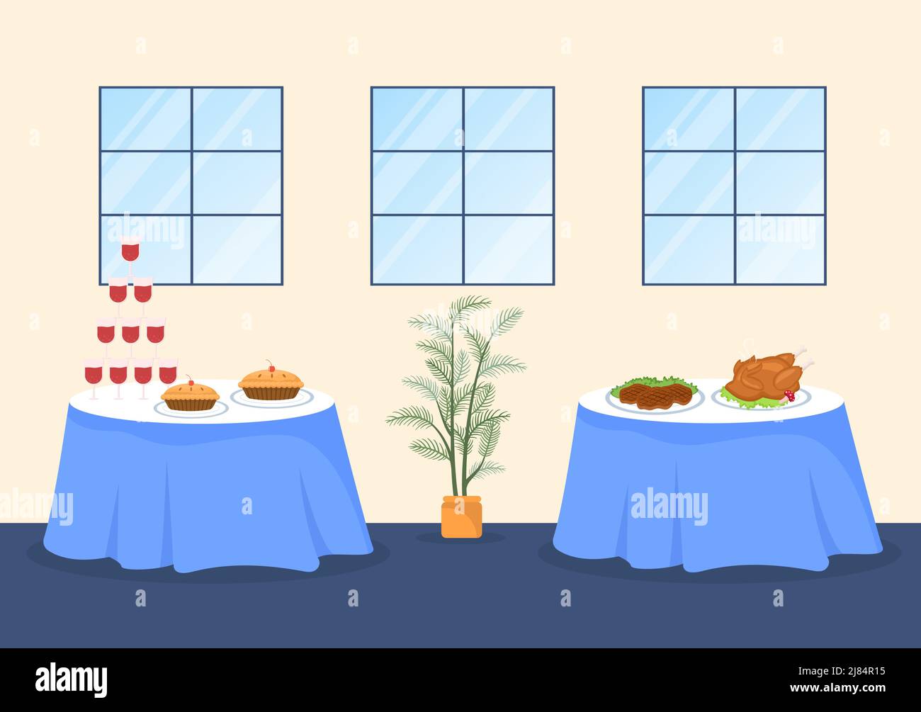 Catering-Service mit Menschen Hände und einen Tisch für Corporate ...