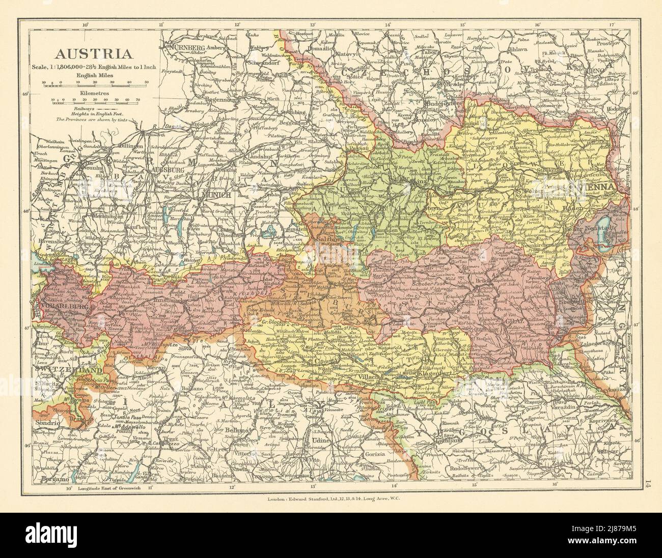 Mappa vintage dell'austria -Fotos und -Bildmaterial in hoher Auflösung – Alamy