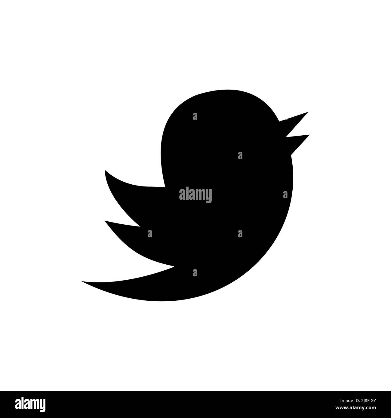 Vogelvektor-Symbol, ein kleiner Vogel. Das Vogelgezwitscher-Symbol ...