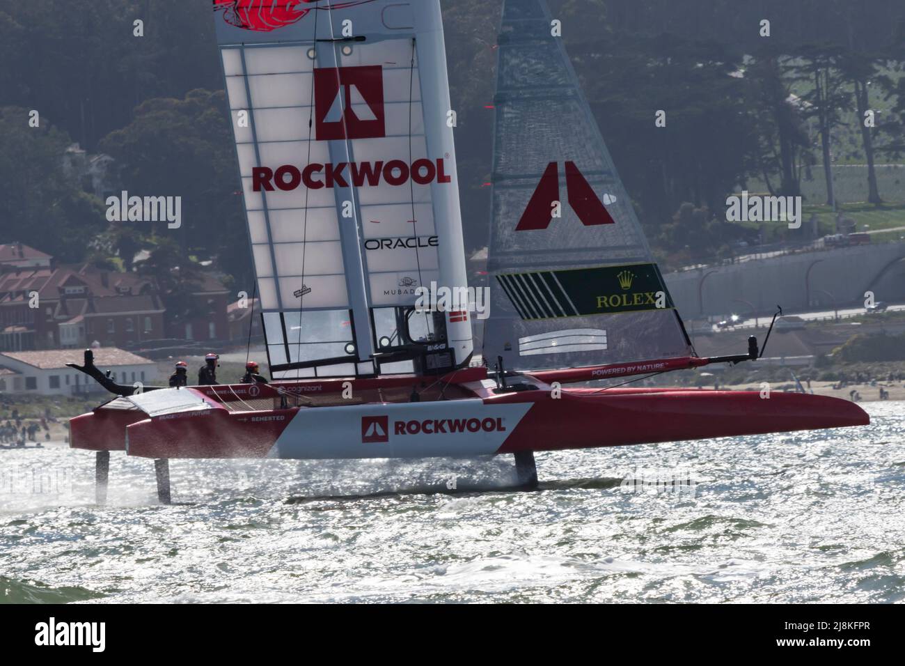 Das Team Denmark fährt bei den SailGP-Rennen 2022 mit dem Katamaran F50 ...