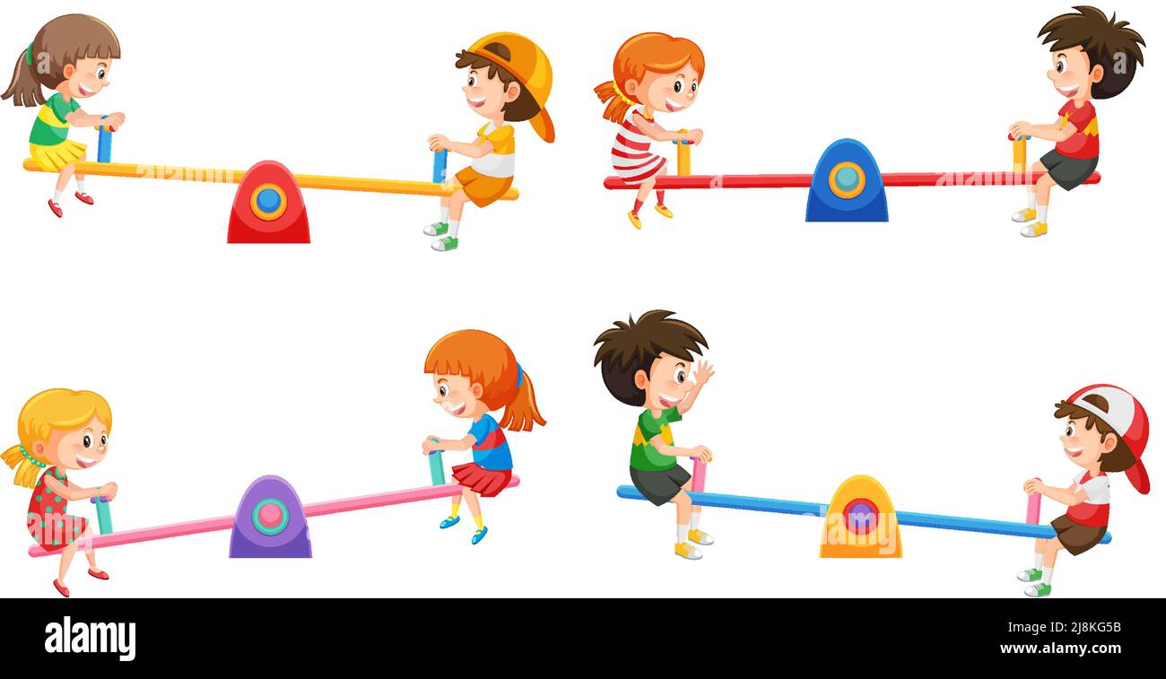 Kinder auf wippe cartoon -Fotos und -Bildmaterial in hoher Auflösung ...