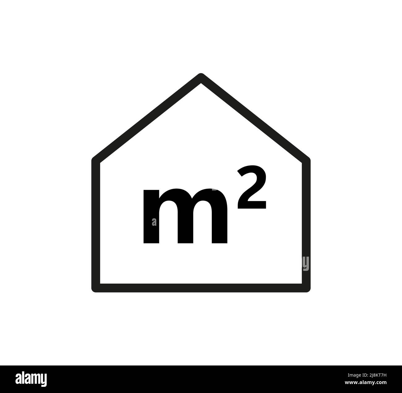 Quadratmetersymbol. m2 Zeichen. Flache Fläche in Quadratmetern. Symbol ...