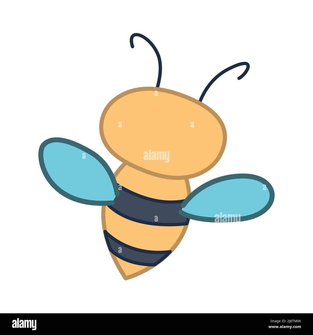 Cute cartoon bee waving Stock-Vektorgrafiken kaufen - Alamy