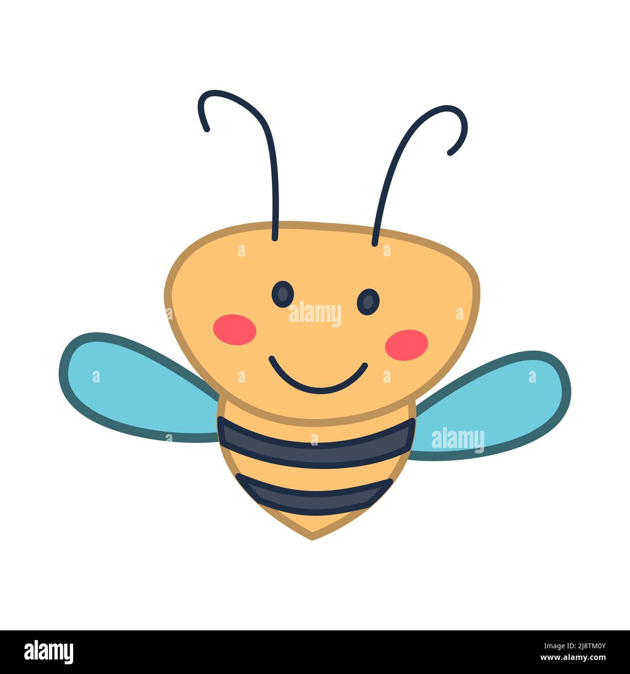Cute cartoon bee waving Stock-Vektorgrafiken kaufen - Alamy