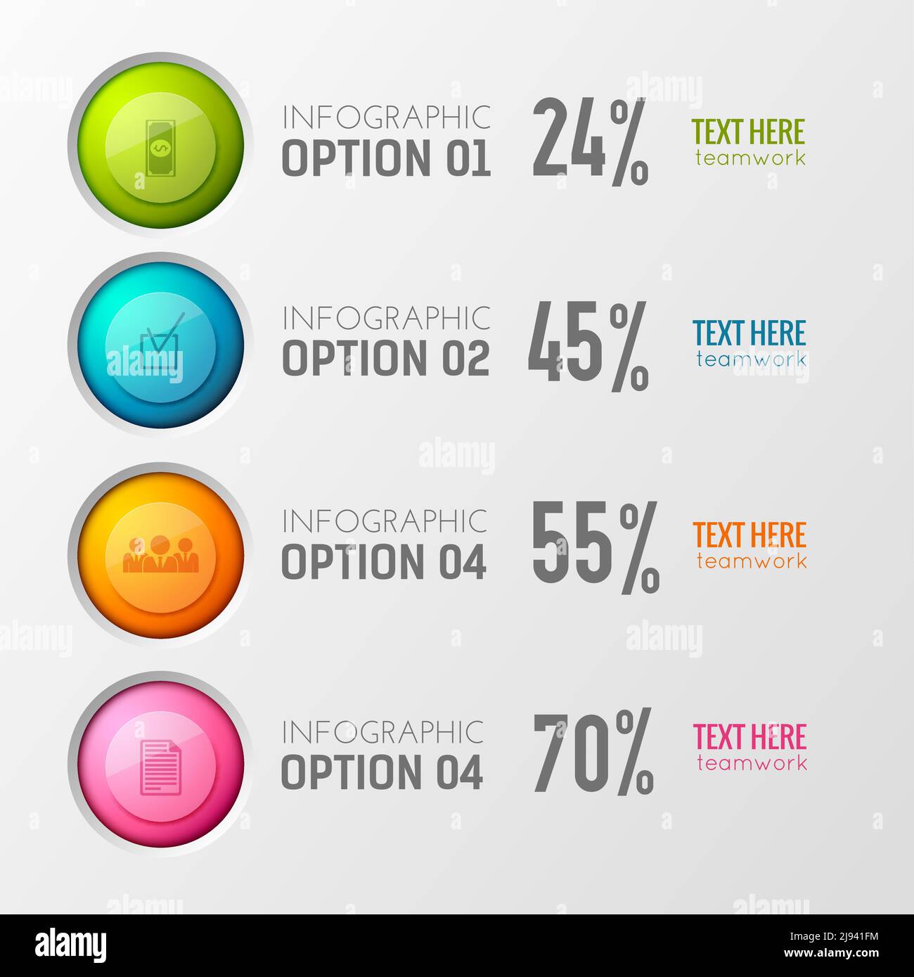 Infografik Konzept mit Umfrage prozentuale Ergebnisse und Option Bilder ...