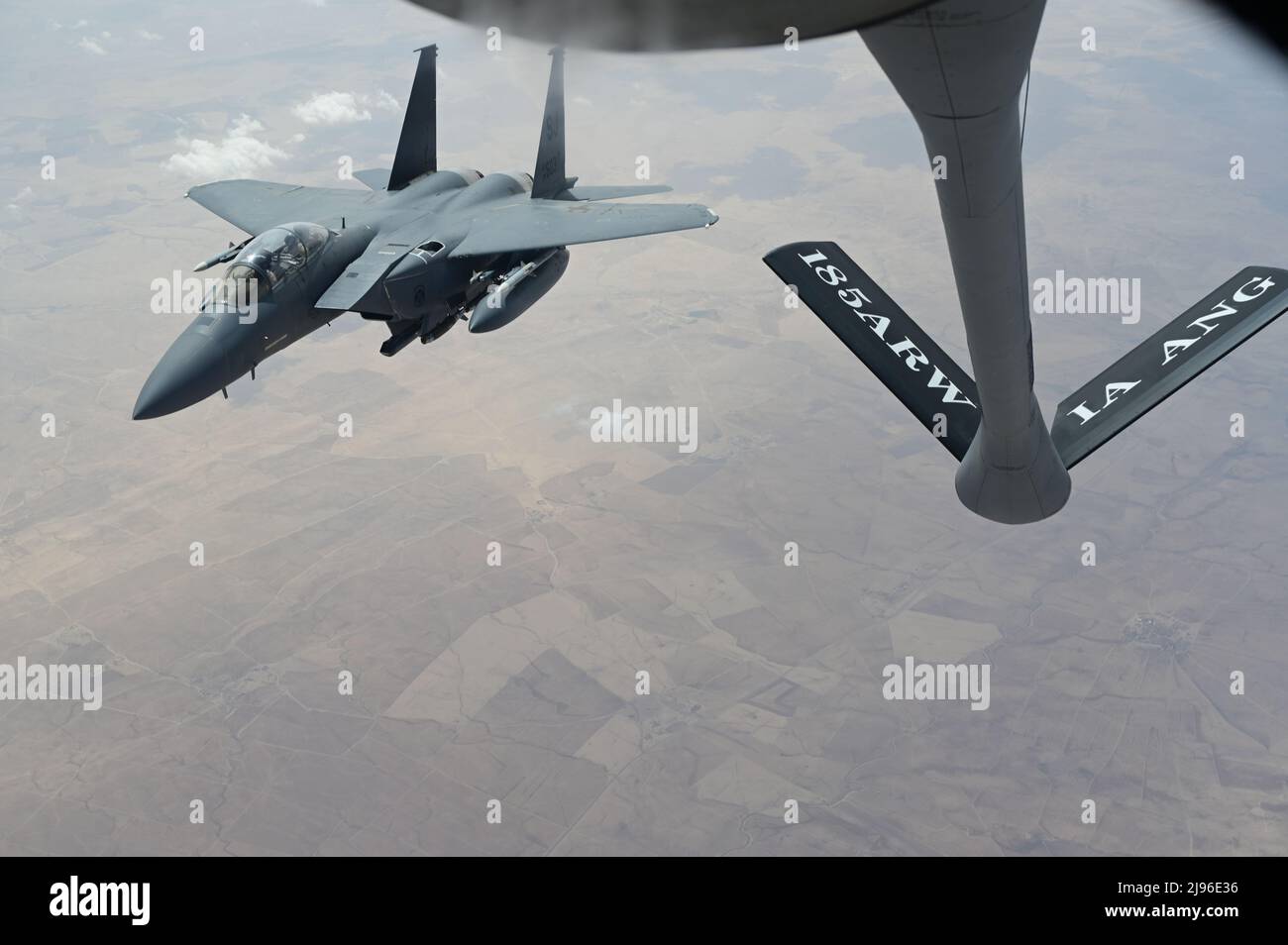 US Air Force F-15E Strike Eagle, der der Expeditionary Fighter Squadron ...