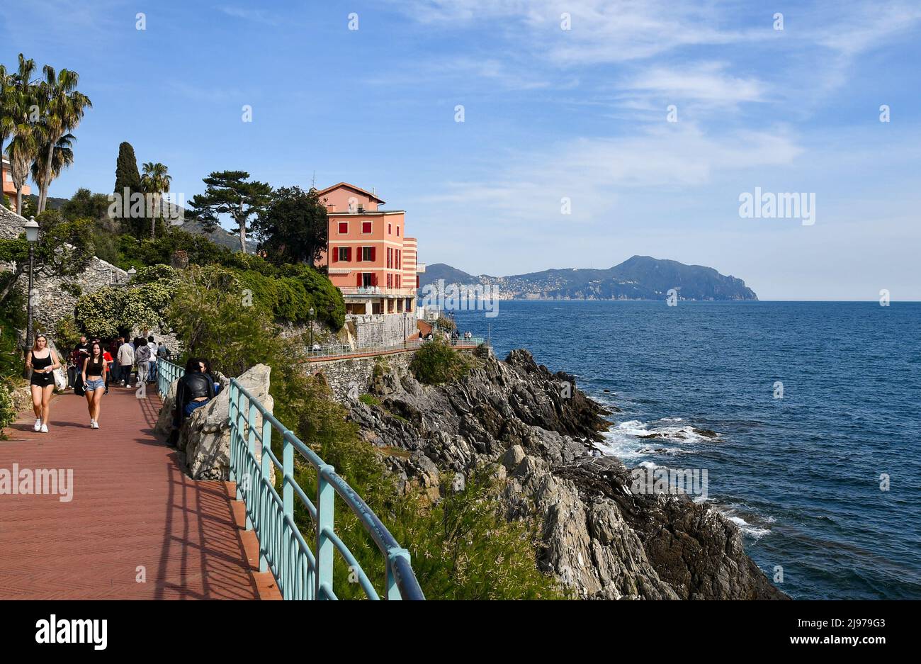 Panoramablick auf den Golf von Paradise von der Promenade Anita ...