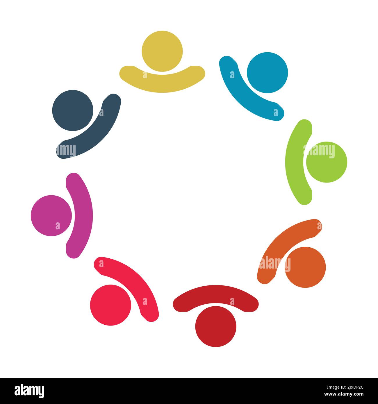 Vektor-Grafik-Gruppe Verbindung Logo.Acht Menschen im Kreis.Logo Team ...