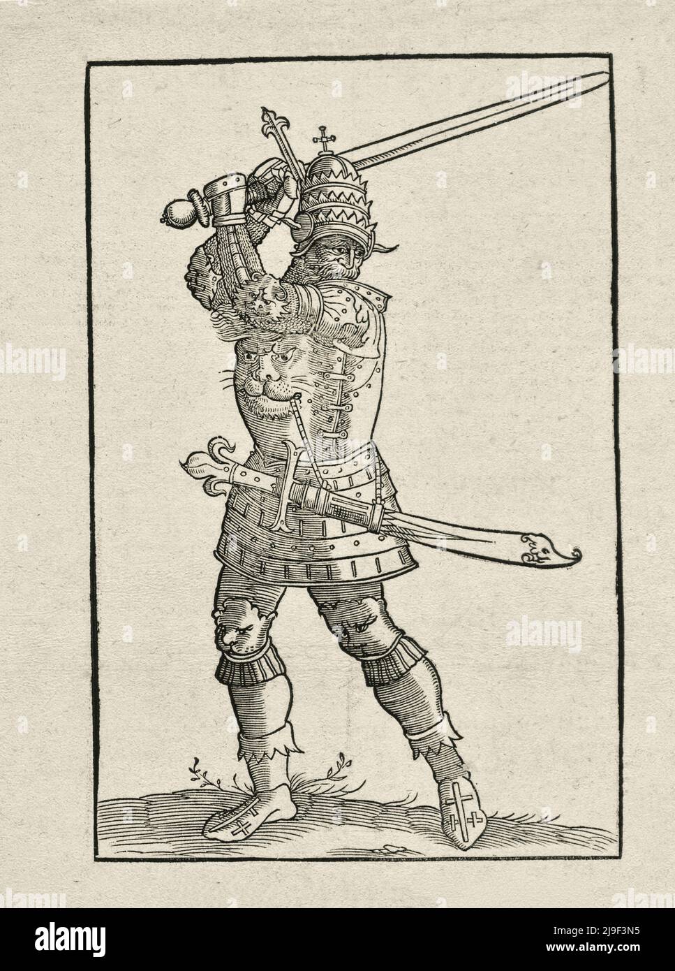 Mittelalterliche gravur von papst julius iii als ritter -Fotos und ...