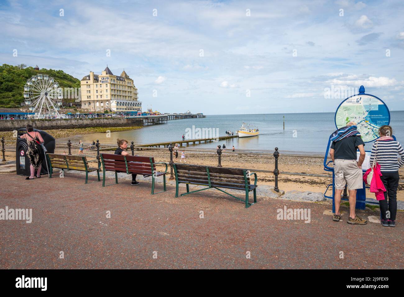 Llandudno Beach, Llandudno, Wales bei Ebbe Stockfotografie - Alamy