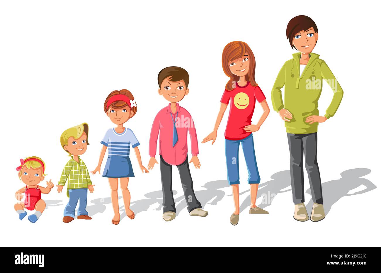 Mädchen und kinder und kinder im schulpflichtigen alter Stock ...