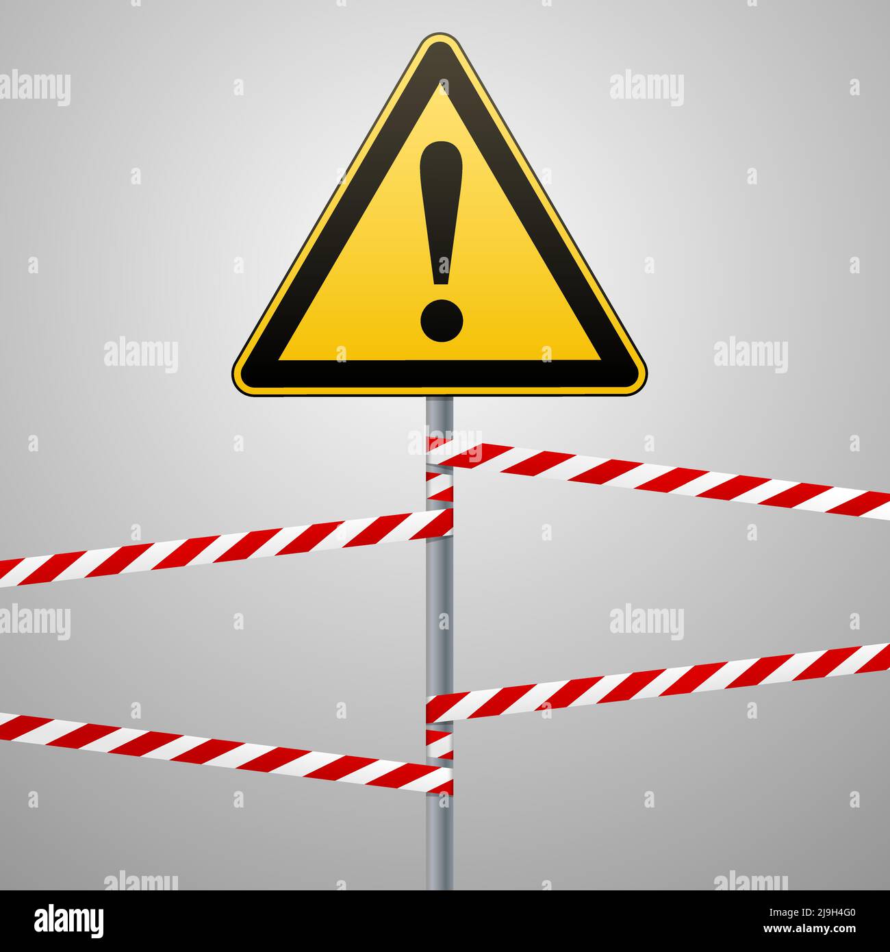 Achtung - Gefahr Warnschild Sicherheit. Ein gelbes Dreieck mit einem ...