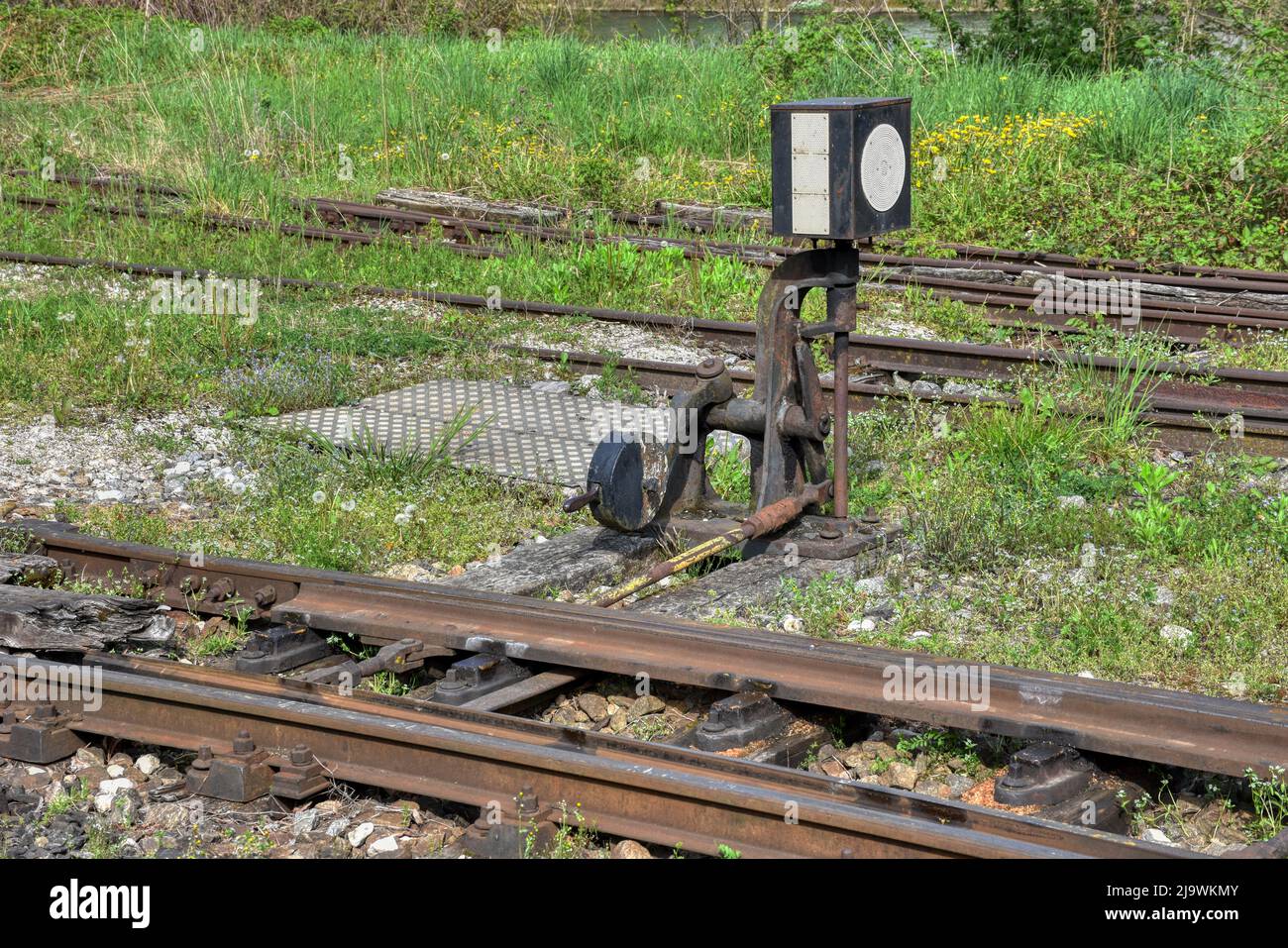 Steyrtalbahn, Schmalspurbahn, Weiche, Grünburg, Bahnhof, Gleis, Gleise ...