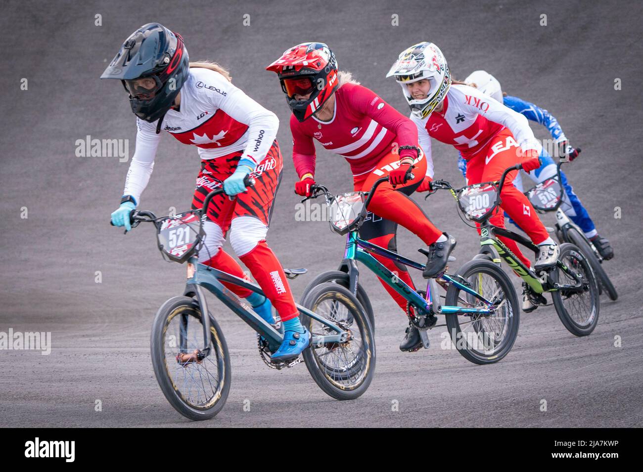 (Von links) Molly Simpson aus Kanada, Malene Sorensen aus Dänemark und ...