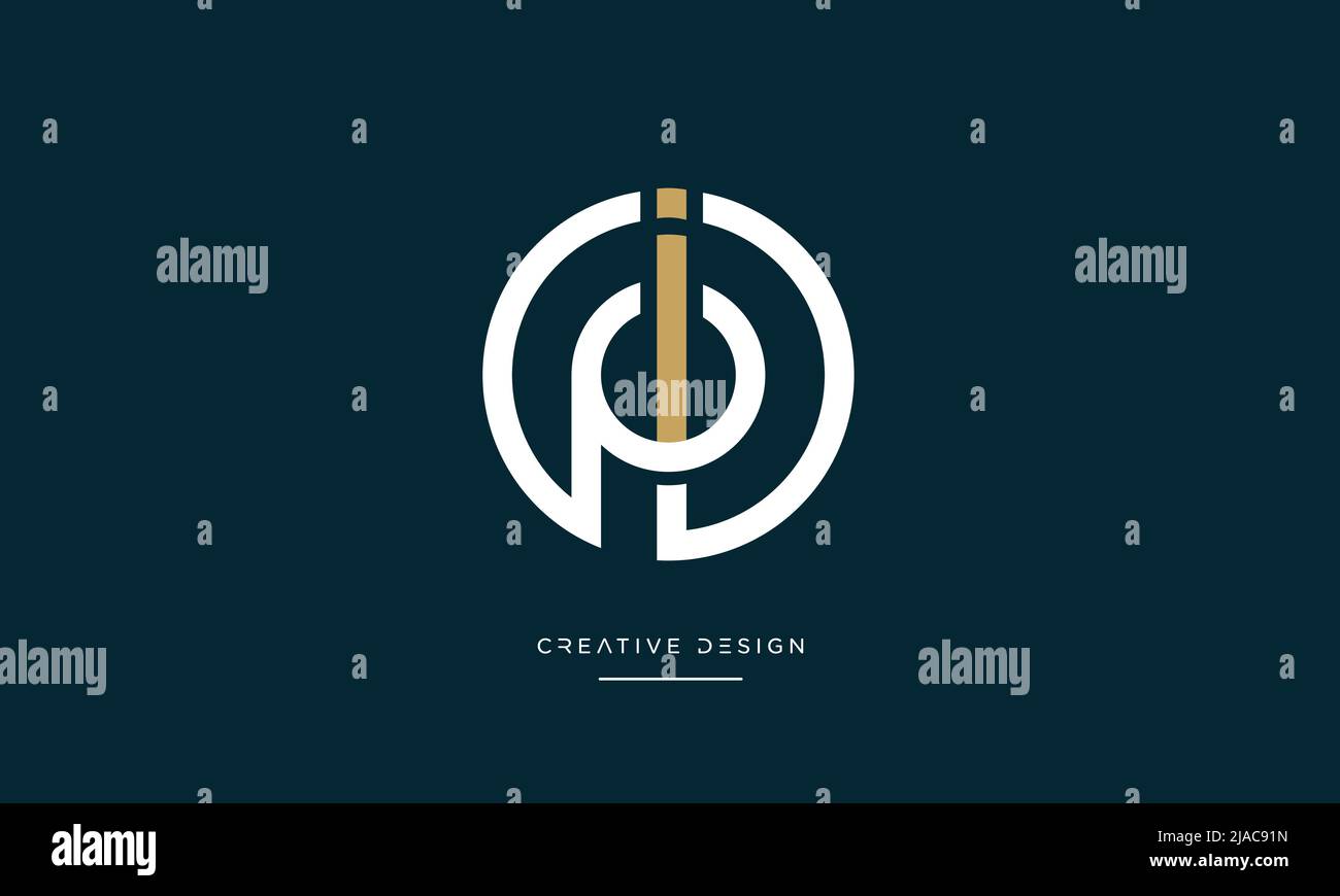 Alphabet PI, IP, P oder I Buchstabensymbol Logo Stock-Vektorgrafik - Alamy