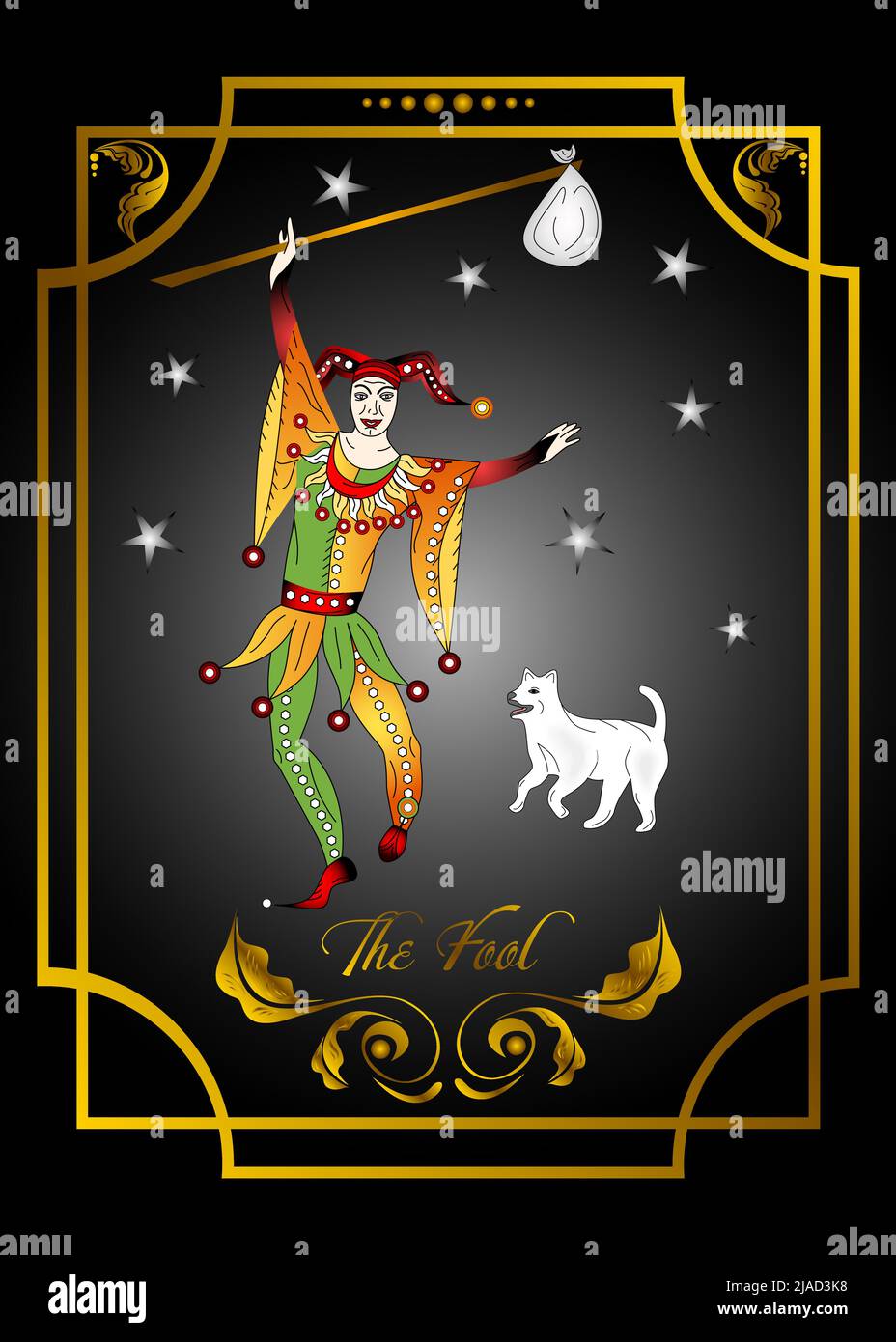 Tarotkarte der narr Stock-Vektorgrafiken kaufen - Alamy