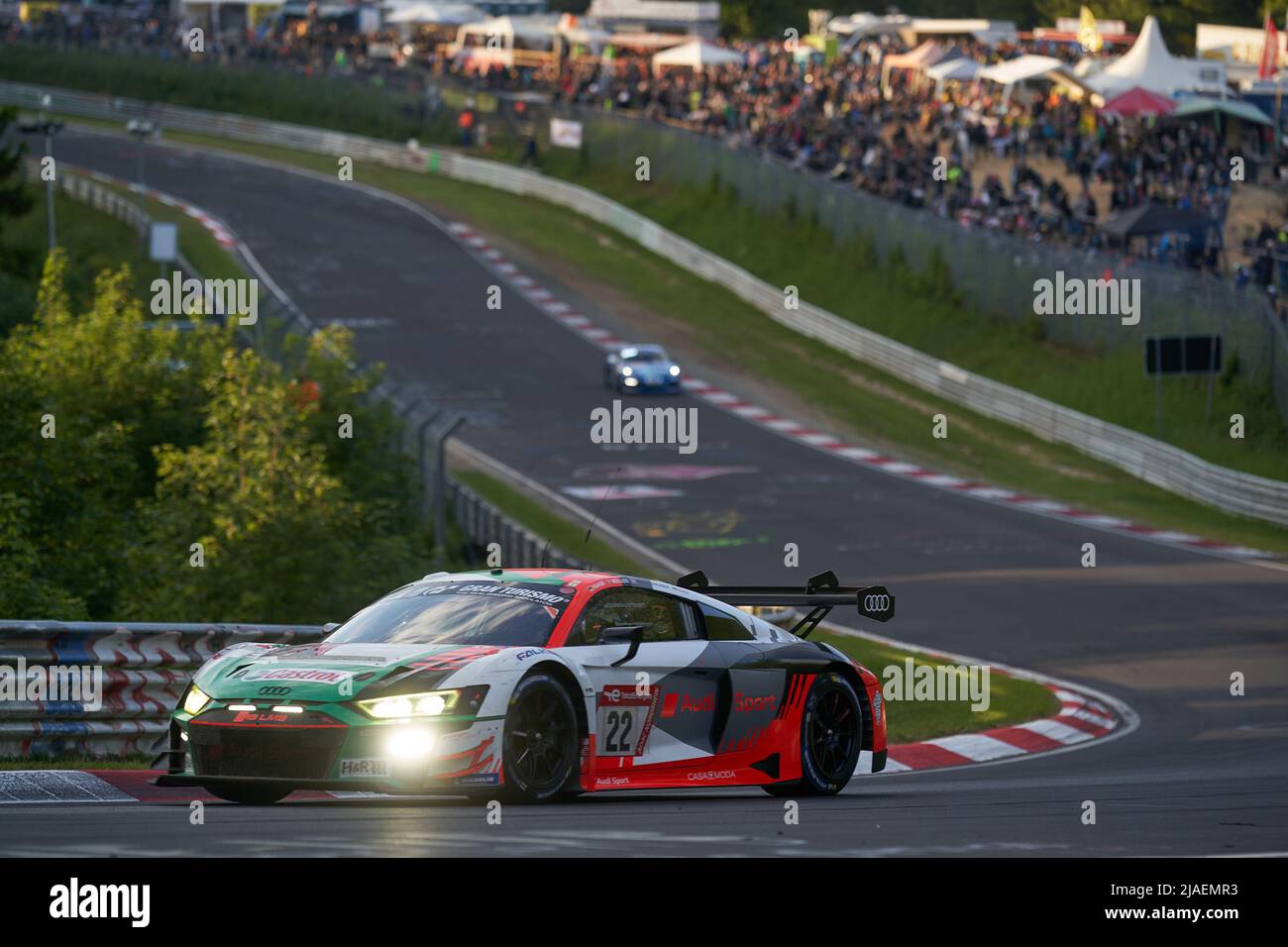 28. Mai 2022, Rheinland-Pfalz, Nürburg: Der Audi R8 LMS GT3 der Audi ...