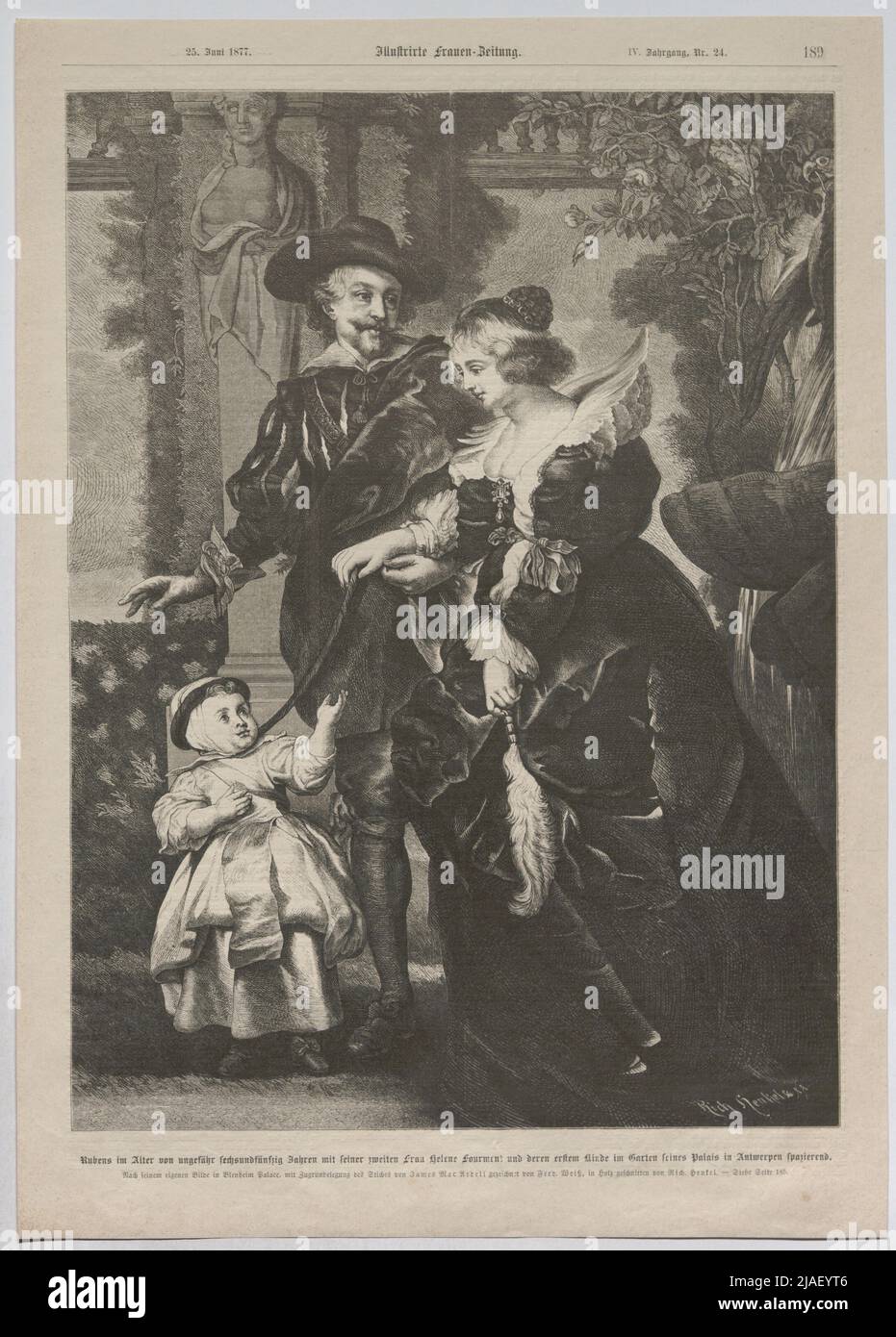 Rubens im Alter von etwa sechs Jahren mit seiner zweiten Frau Helene ...