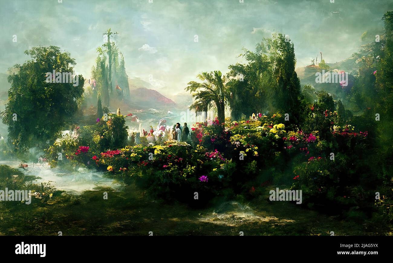 Biblical garden of eden -Fotos und -Bildmaterial in hoher Auflösung – Alamy