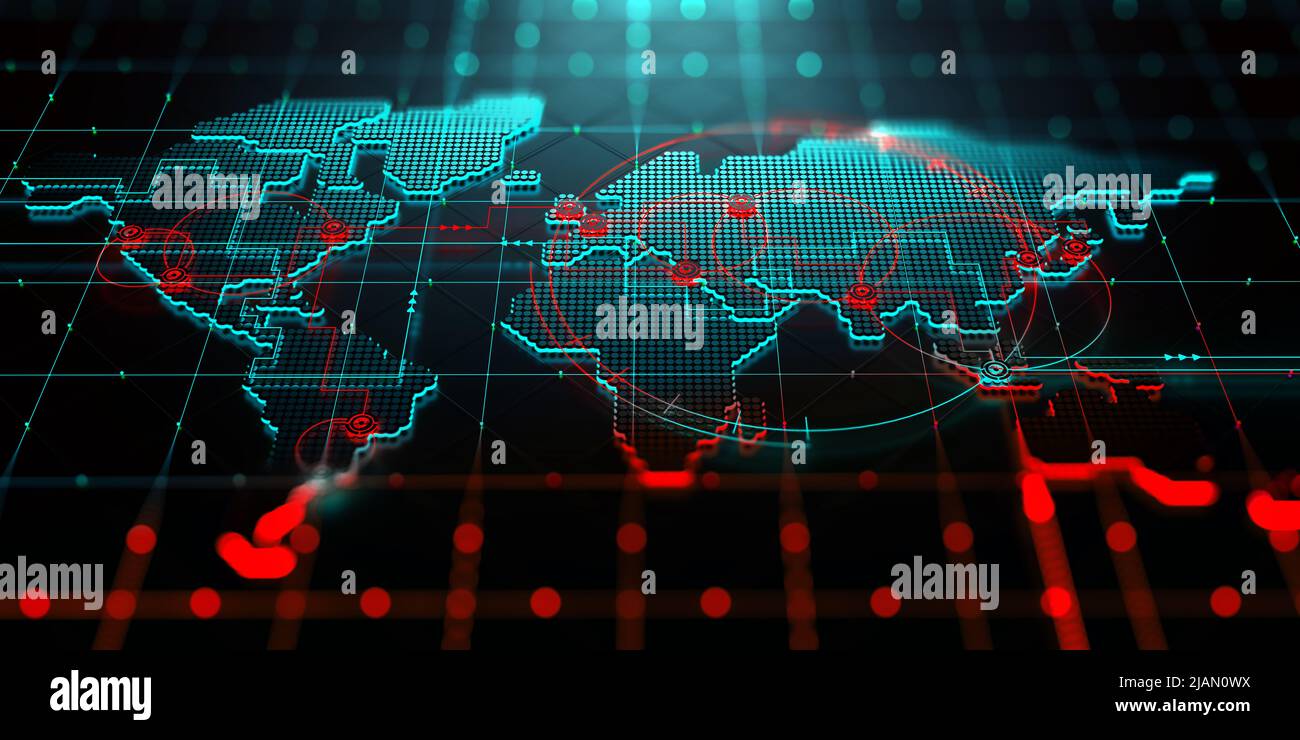 Abstrakte Karte der Kontinente. Globalisierung und Geopolitik in der ...
