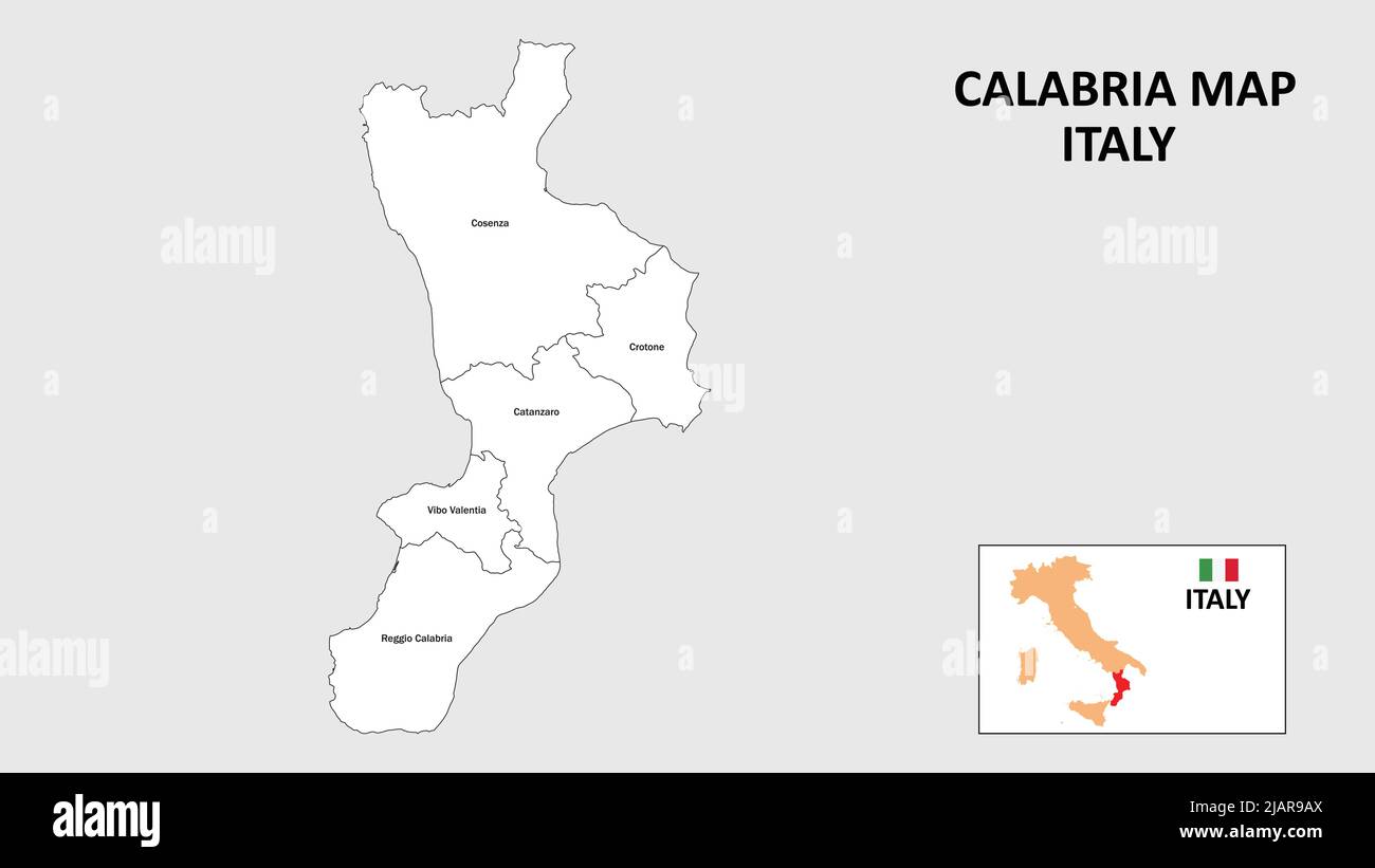 Kalabrien-Karte. Landes- und Gebietskarte von Kalabrien ...