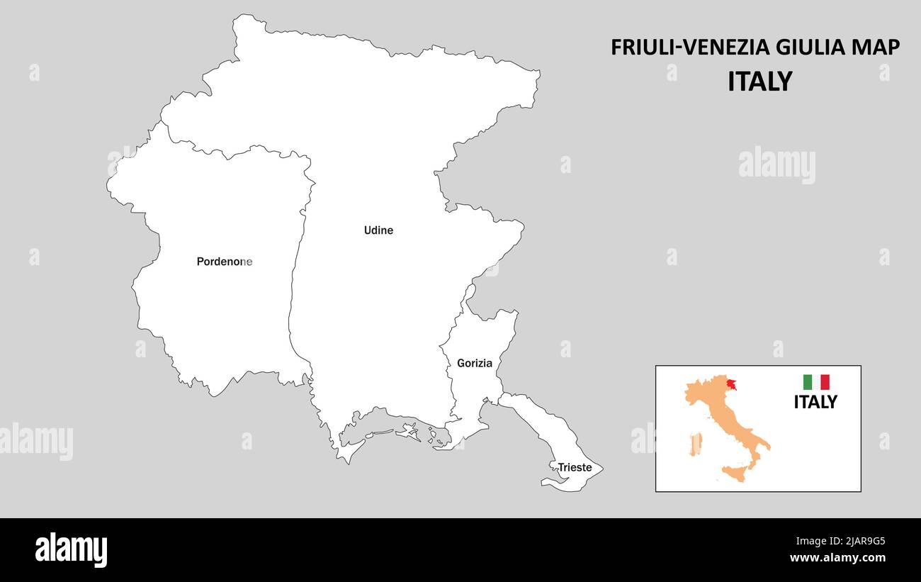 Karte Von Friaul-Julisch Venetien. Landes- und Gebietskarte von Friaul ...