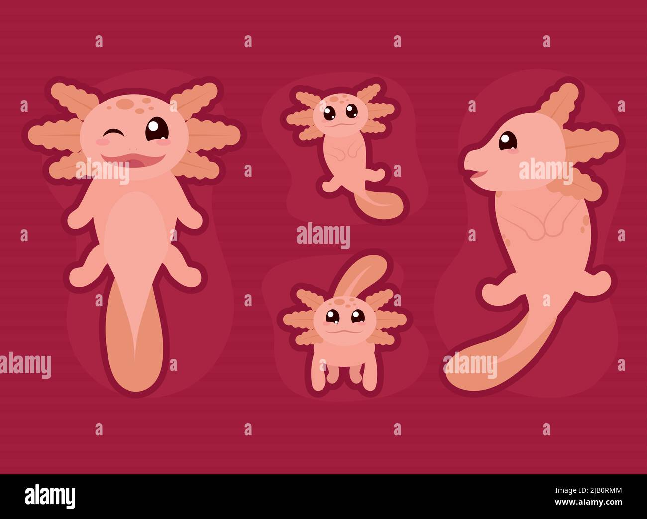 Sammlung von Axolotls-Symbolen Stock-Vektorgrafik - Alamy