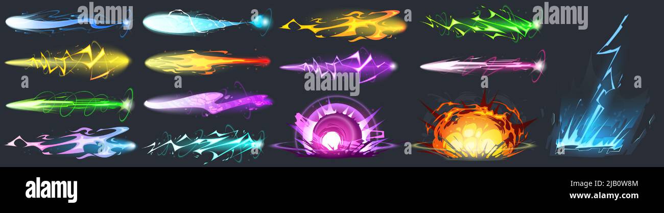 VFX Gun-Effekt, Space Blasters Laser oder plasmische Strahlen und ...