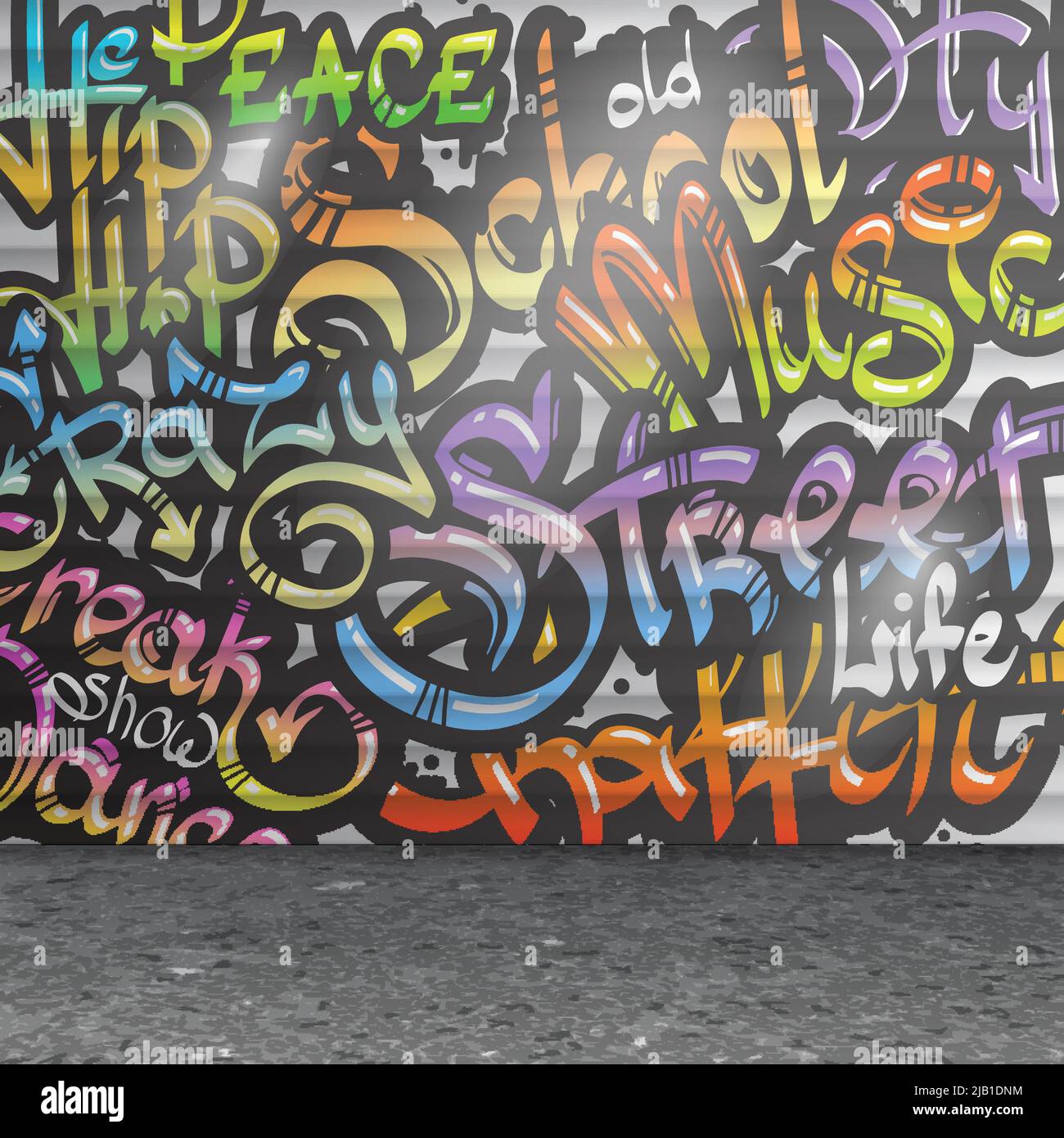 Graffiti Wand hip Kultur Spray Schablone bunt verrückt Punk Freaks ...