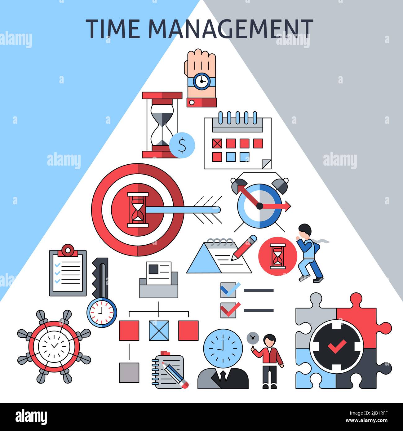 Zeitmanagement-Konzept mit erfolgreicher Geschäftsplanung Arbeits-und ...