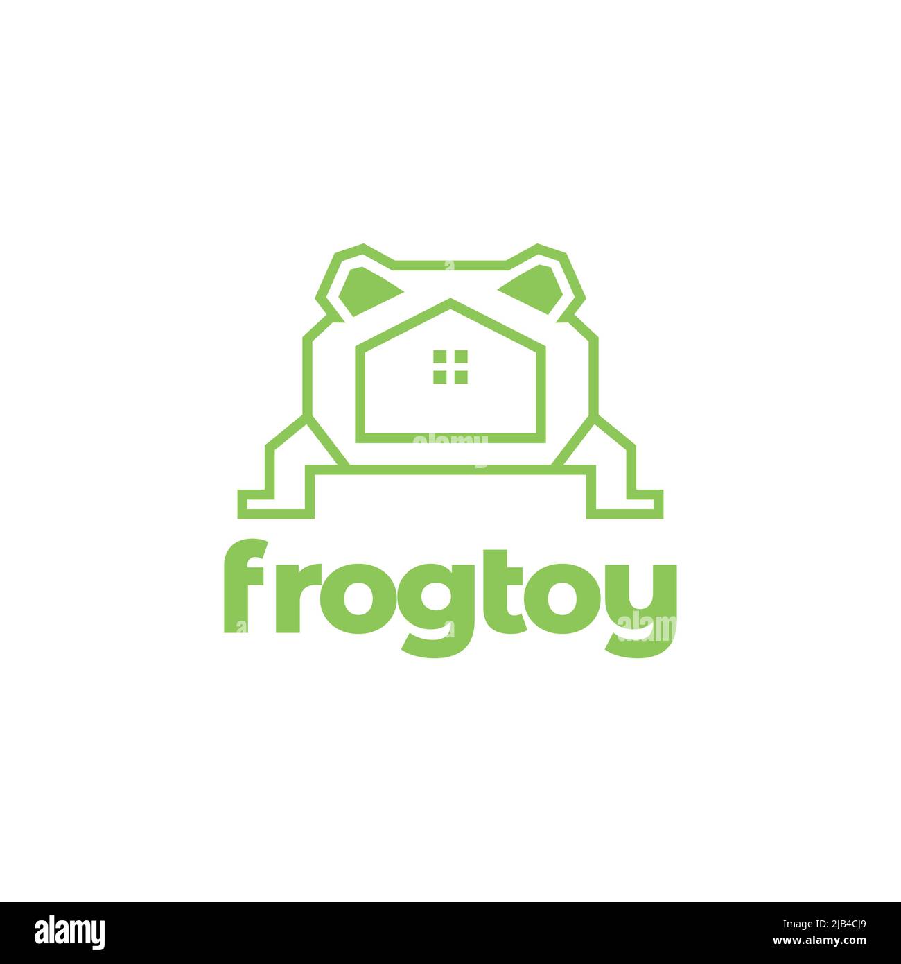 Grüner Frosch mit Home Form Logo Design Vektor Grafik Symbol ...