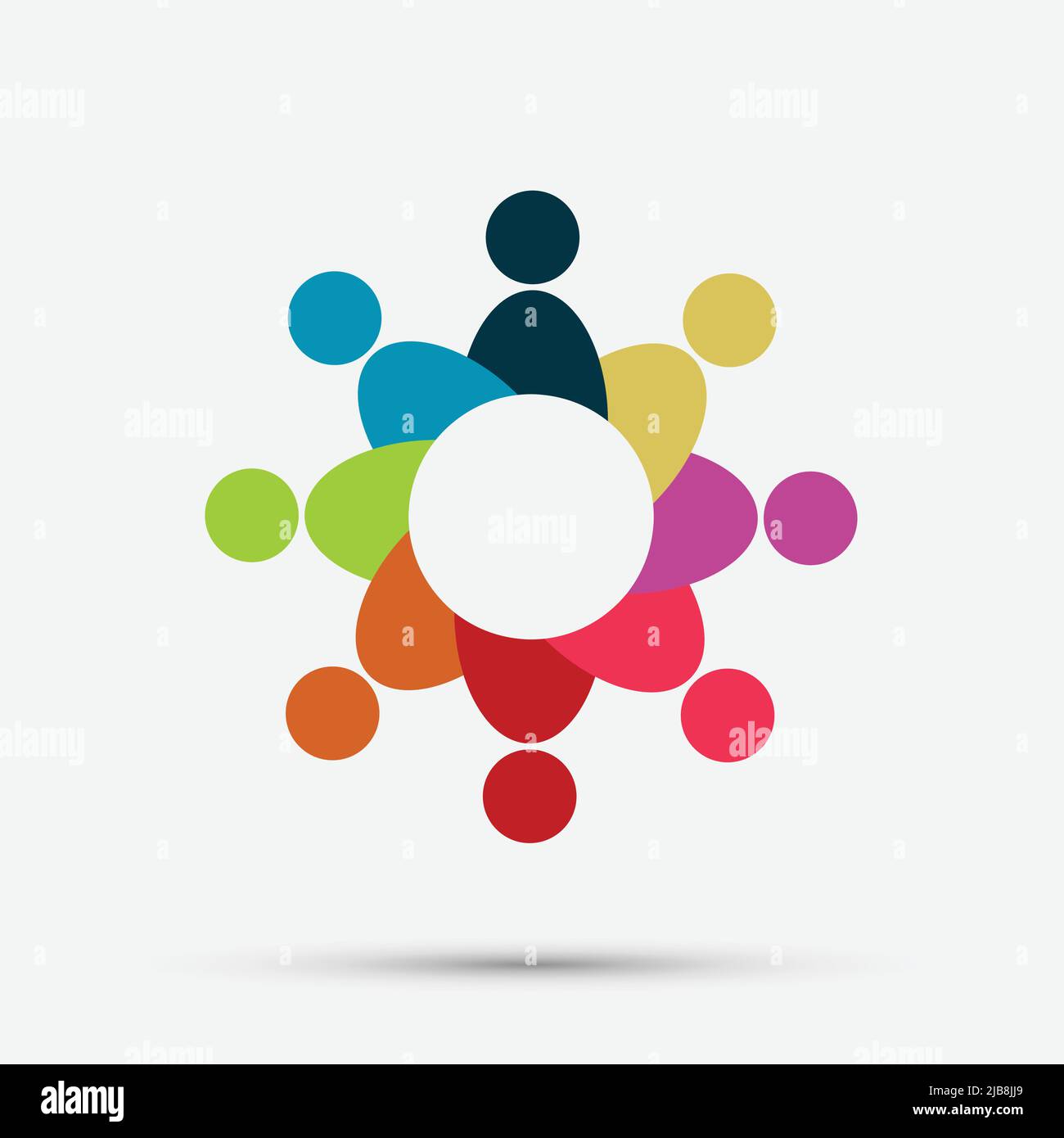 Vektor-Grafik-Gruppe Verbindung Logo.Acht Menschen im Kreis.Logo Team ...