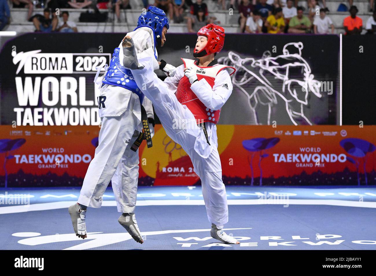 Crystal WEEKES (PUR) gegen Dabin LEE (Kor) beim Finale +67kg Frauen ...