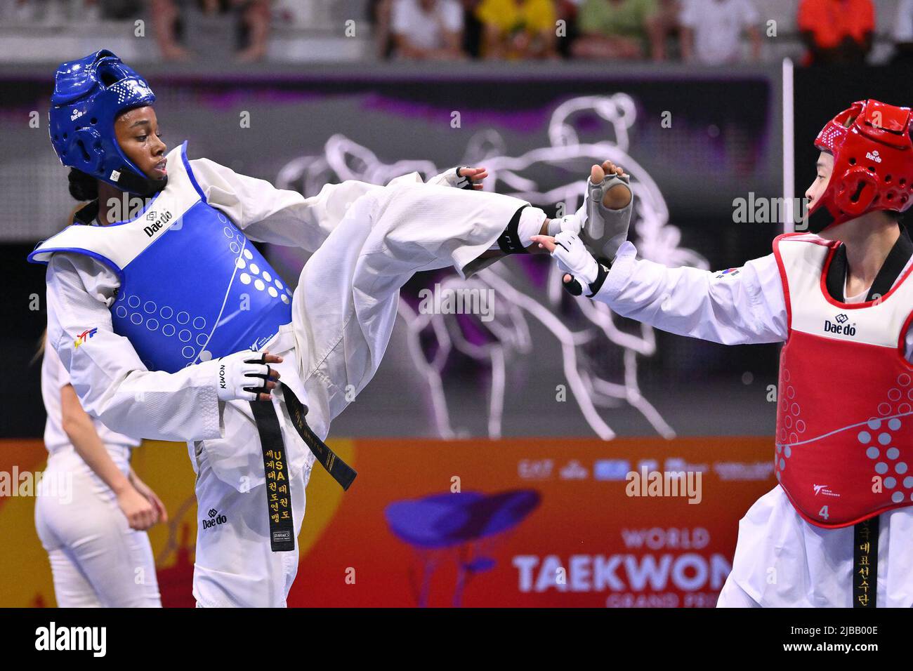 Crystal WEEKES (PUR) gegen Dabin LEE (Kor) beim Finale +67kg Frauen ...