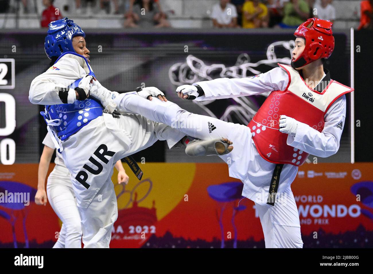 Crystal WEEKES (PUR) gegen Dabin LEE (Kor) beim Finale +67kg Frauen ...