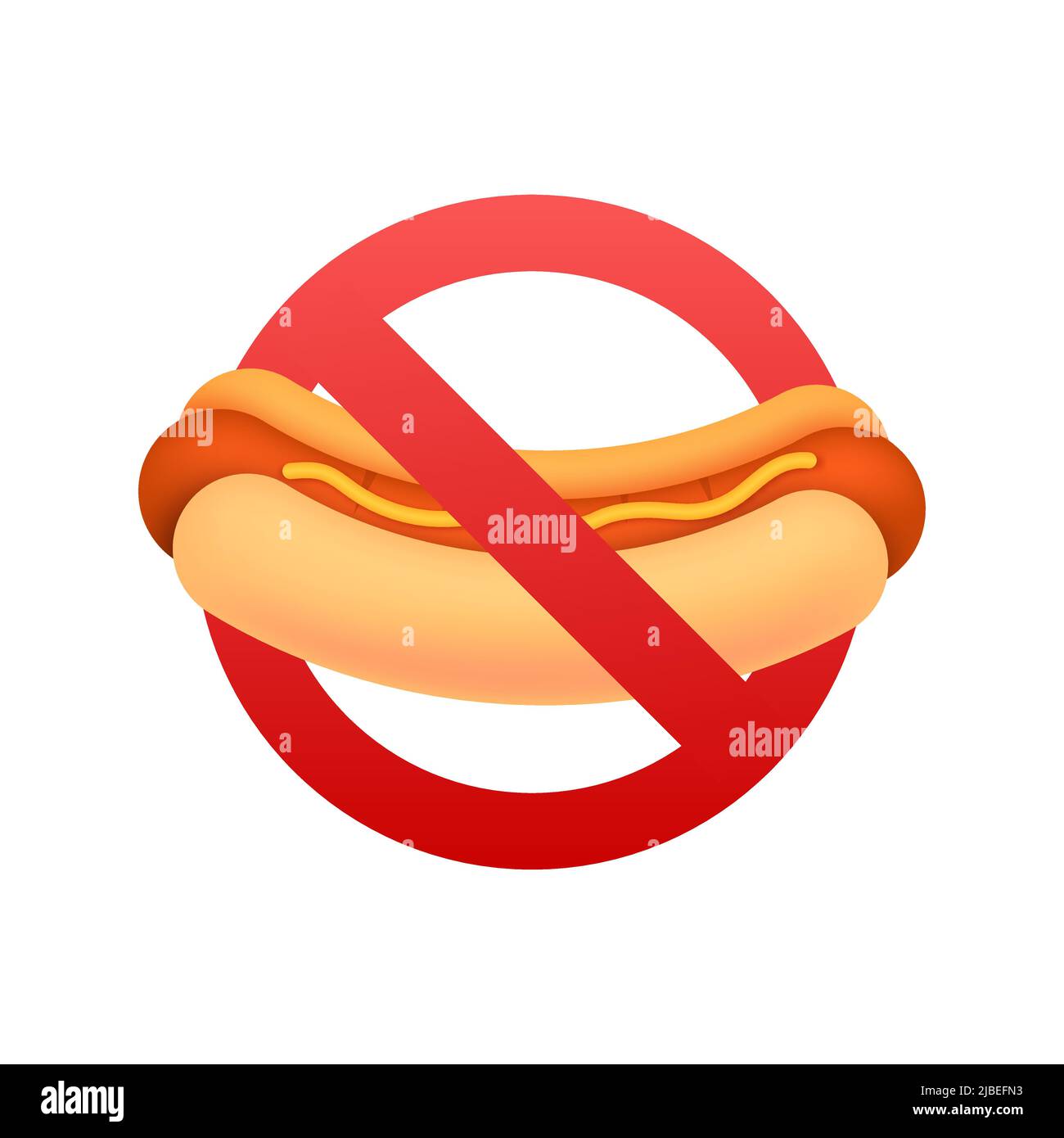 Rotes Verbotenes Schild ohne Fast Food. Cartoon-Symbol auf weißem ... Rotes Verbotenes Schild ohne Fast Food. Cartoon-Symbol auf weißem ...
