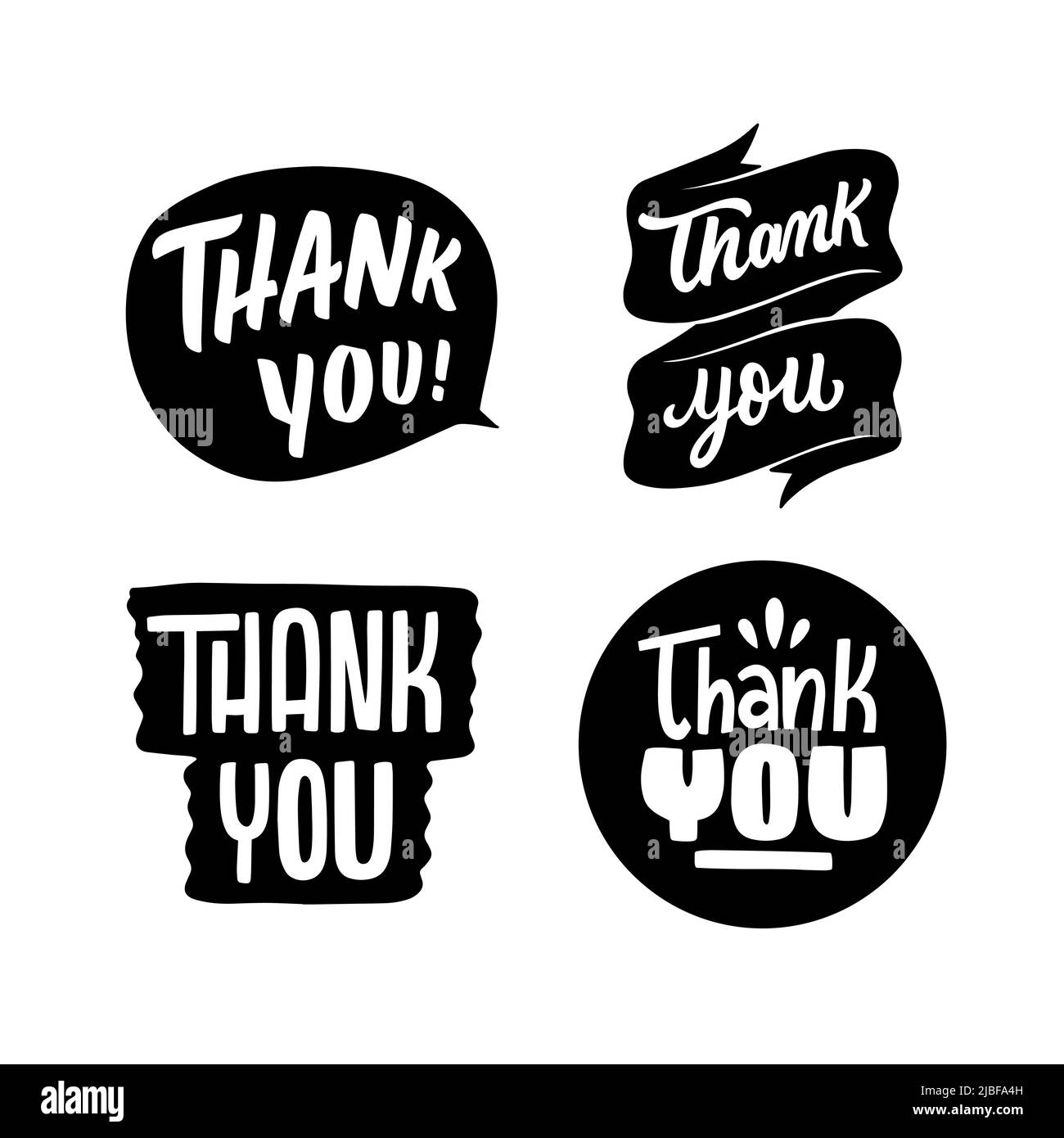 Vielen Dank Lettering Set Vektor-Illustration Stock-Vektorgrafik - Alamy