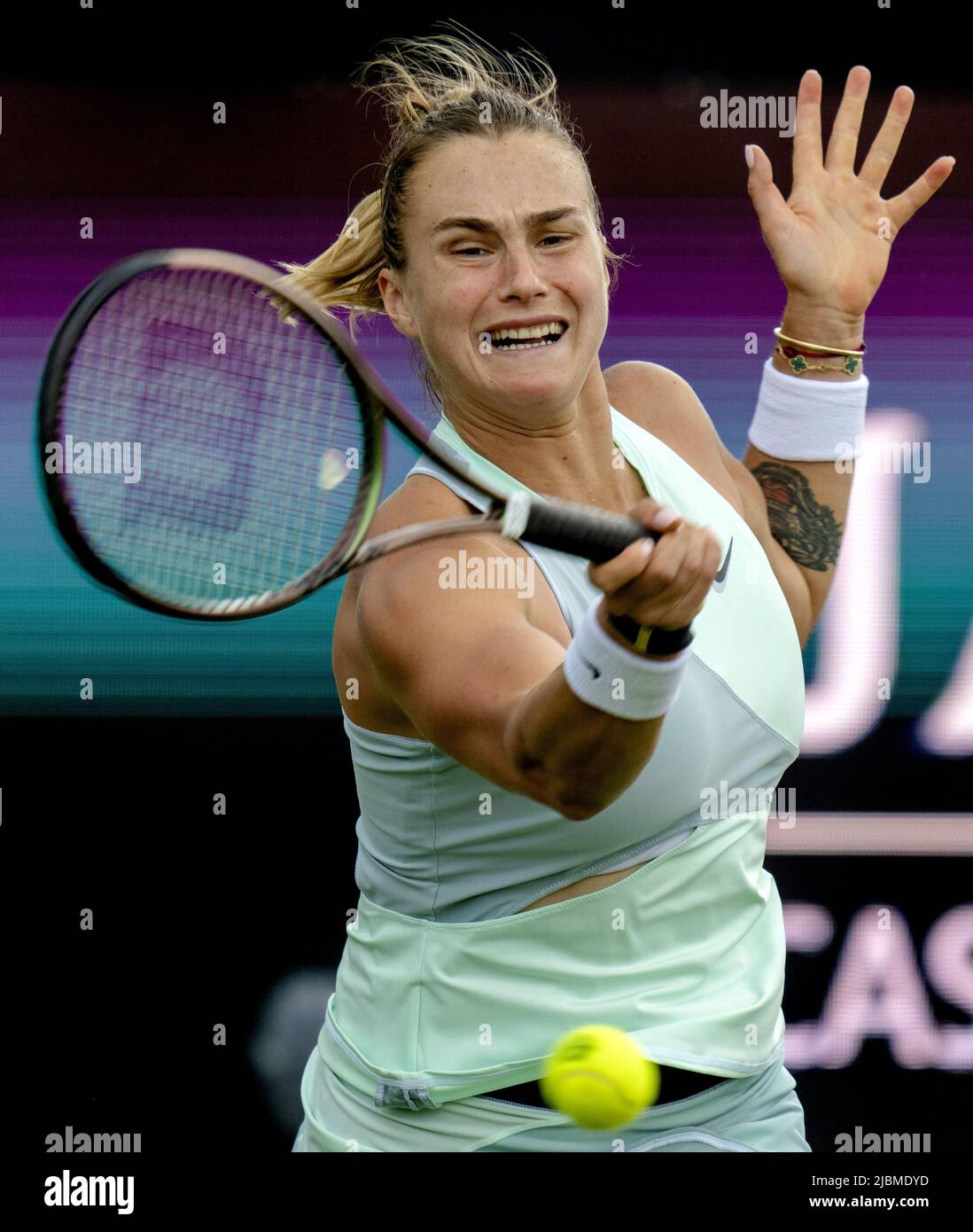 2022-06-07 14:45:06 ROSMALEN - Tennisstar Aryna Sabalenka in Aktion beim internationalen ...