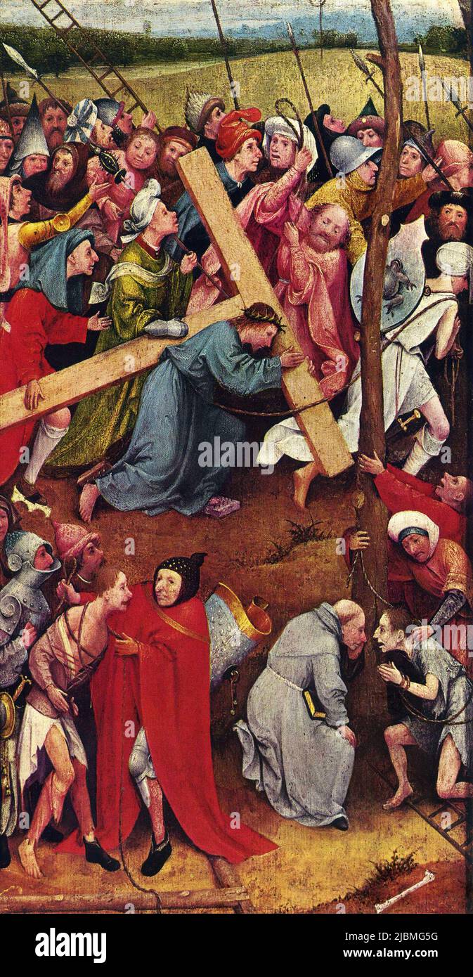 „Christus trägt das Kreuz“. Gemälde von Hieronymus Bosch. Wiener Kunsthistorisches Museum ...