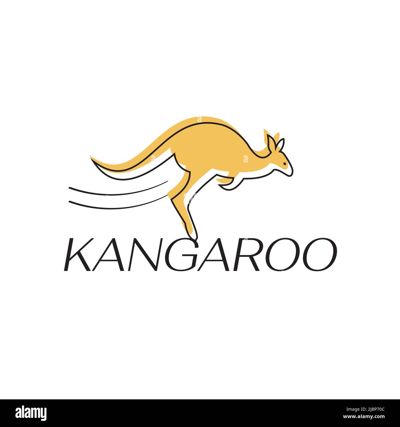 Vektor Silhouette Känguru Logo Design Stock-Vektorgrafik - Alamy