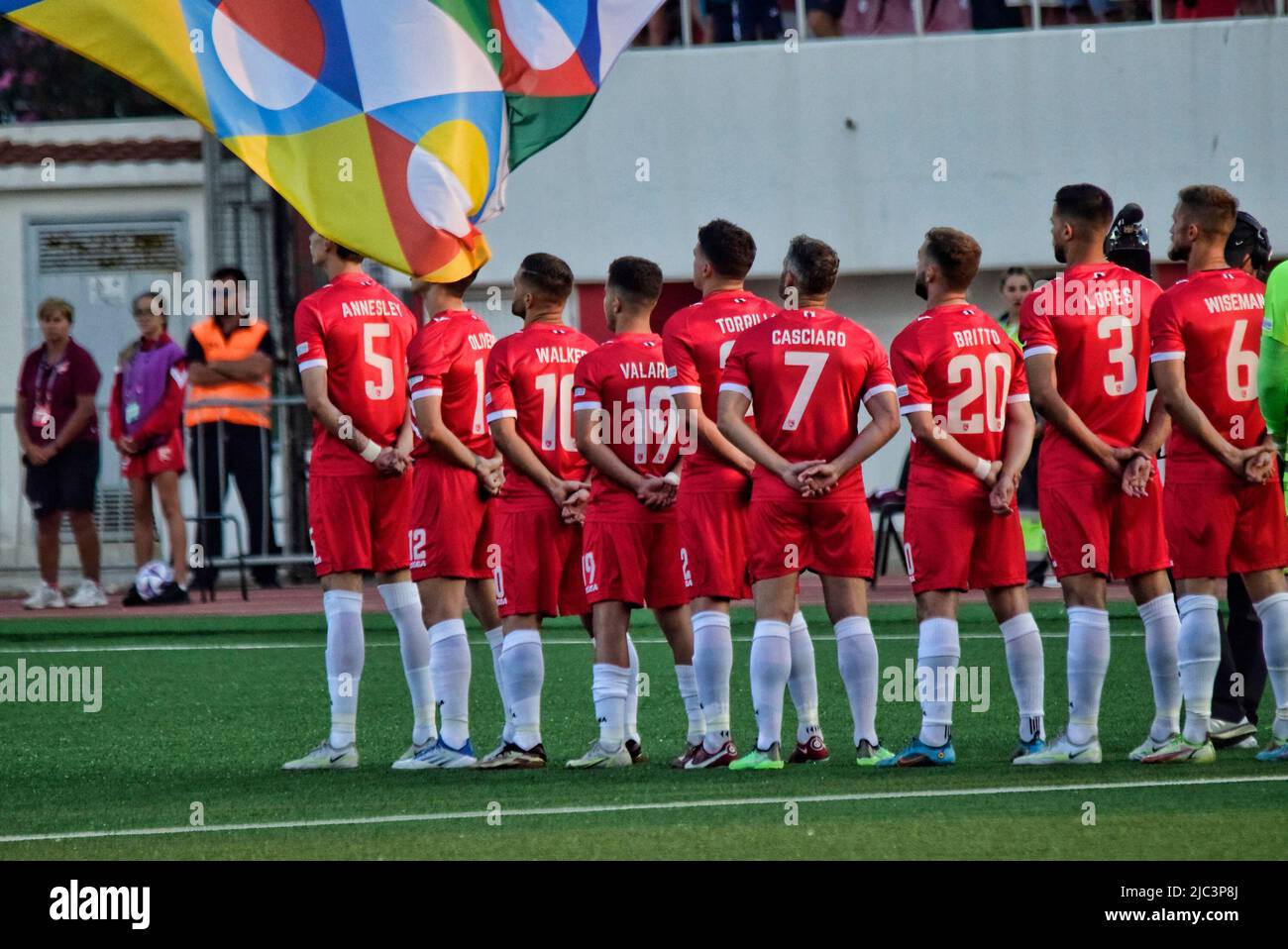 9.. Juni 2022, Gibraltar - Gibraltar, Platz 203 in der FIFA World ...