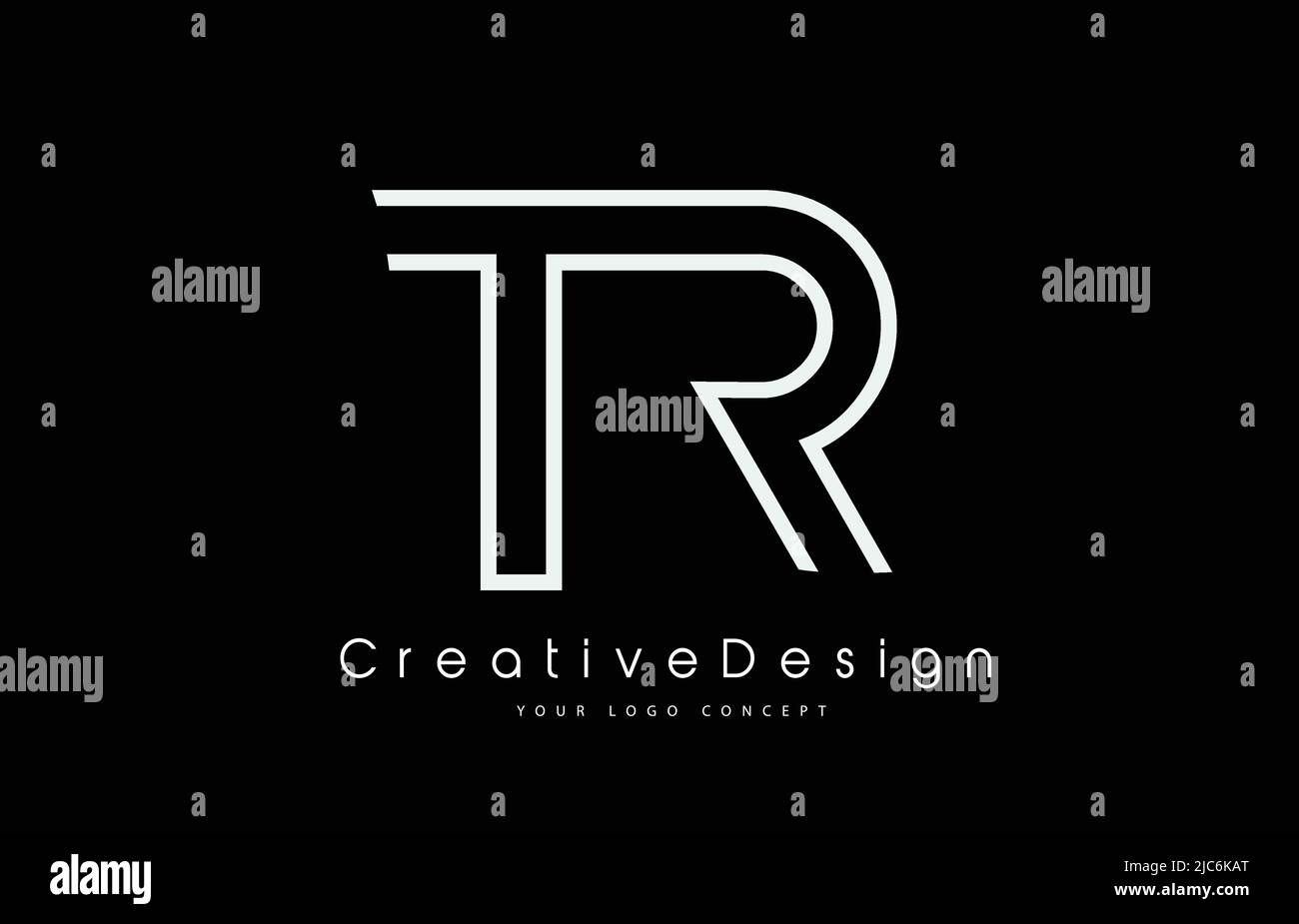TR T R Letter Logo Design in weißen Farben. Creative Modern Letters ...