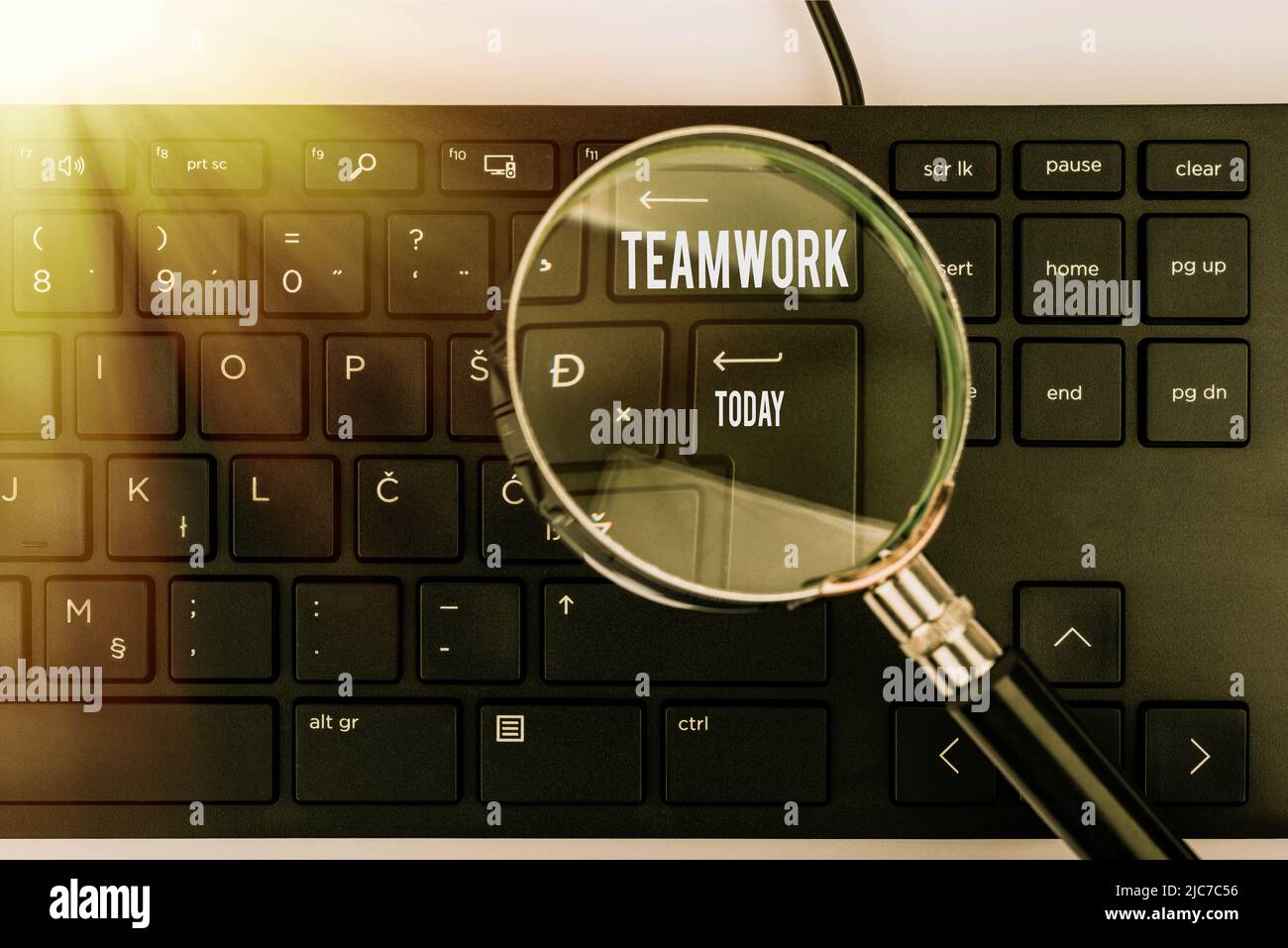 Konzeptionelle Darstellung Teamwork. Written on Group of Showing Who ...