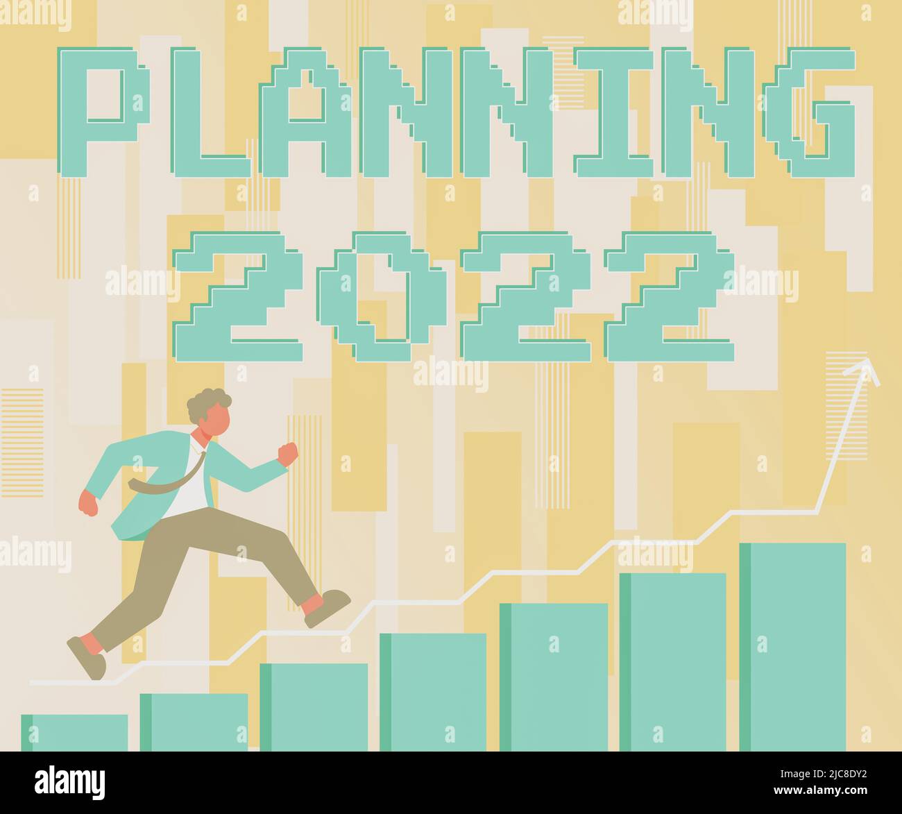 Inspiration mit Schild Planung 2022. Geschäftskonzept beginnt mit End ...