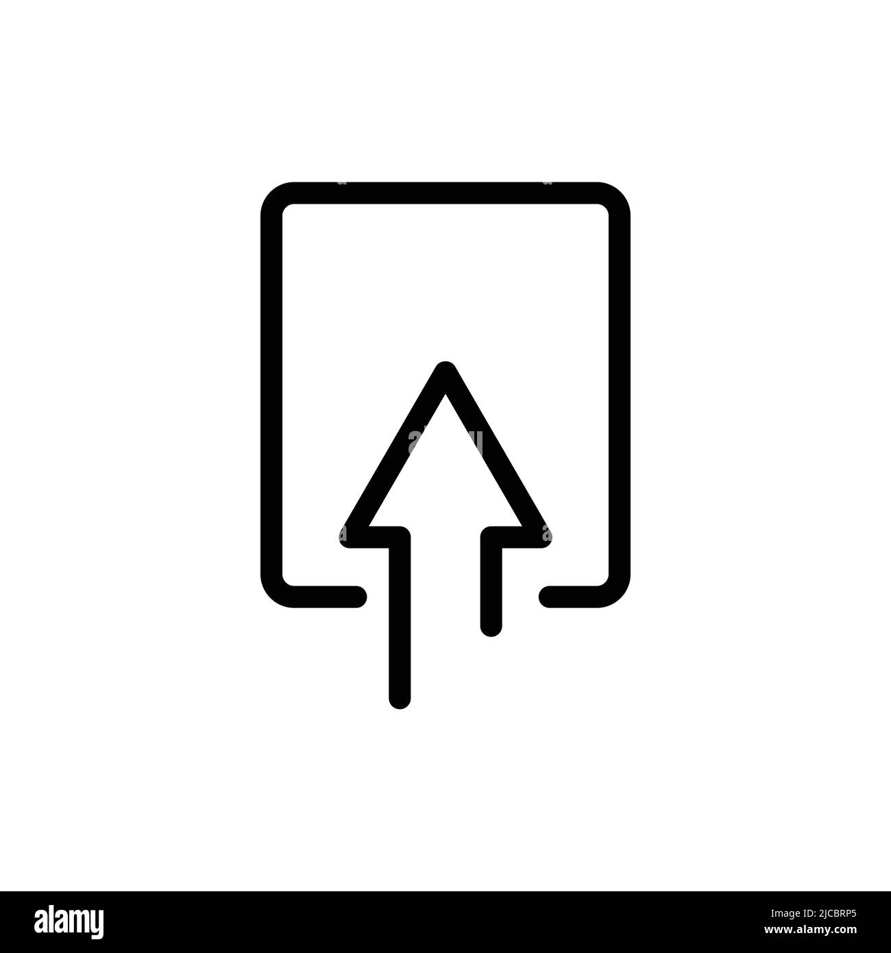 Pfeil-nach-oben-Symbolvektor mit Rechteck. Geeignet für Upload-Symbol ...